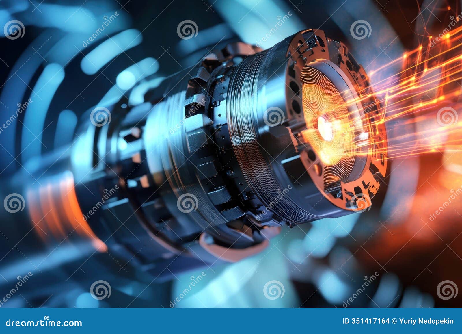 Advanced Machinery Generates Sparks during a High-tech Manufacturing ...