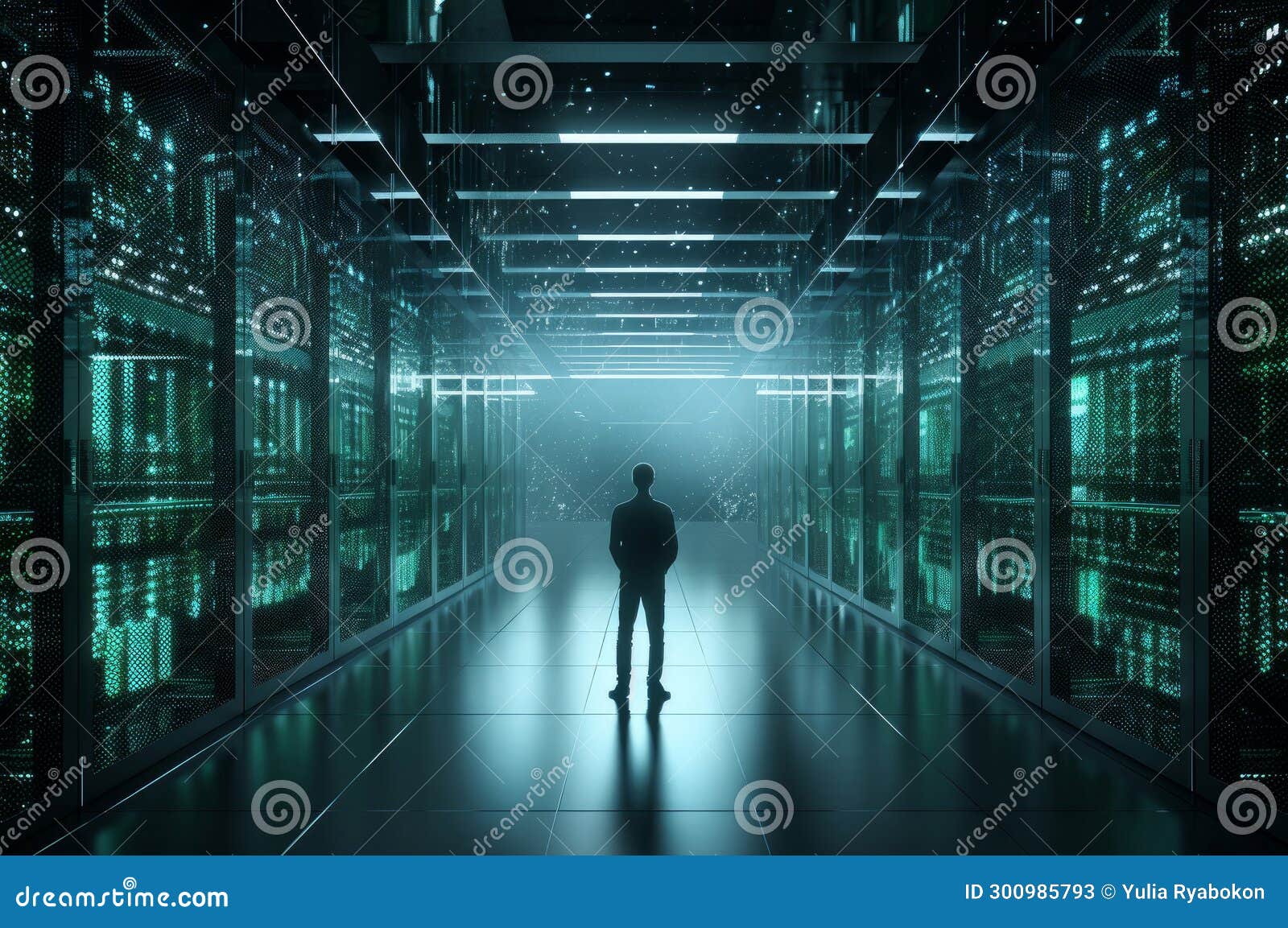 Advanced Man Data Center. Generate Ai Stock Illustration - Illustration ...