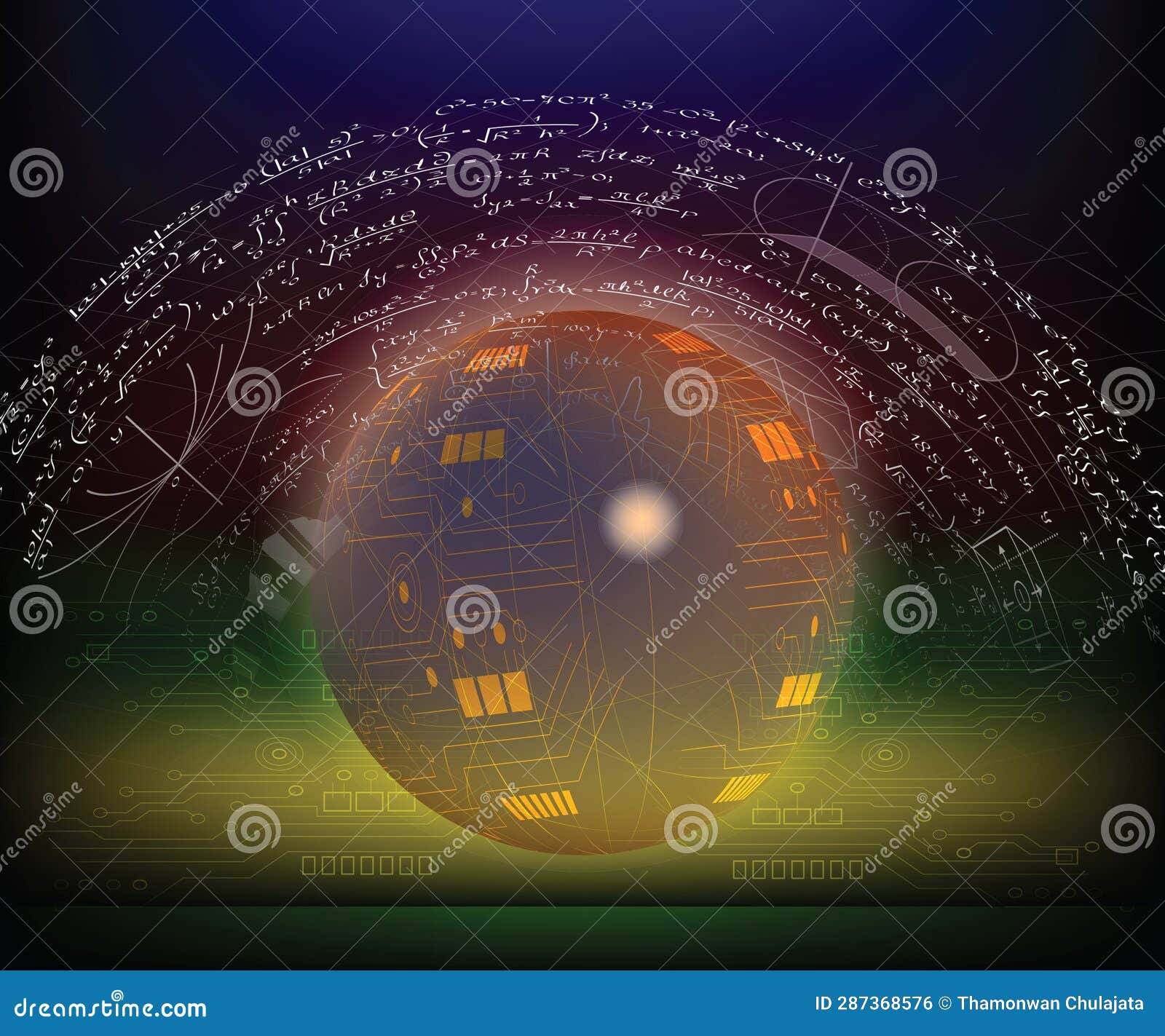 Advanced Mathematical Formulas with Hi-tech Technology Background Stock ...
