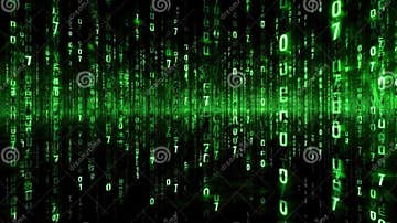 Advanced Matrix Raining Code of Aleatory Green Hacker Numbers Black ...