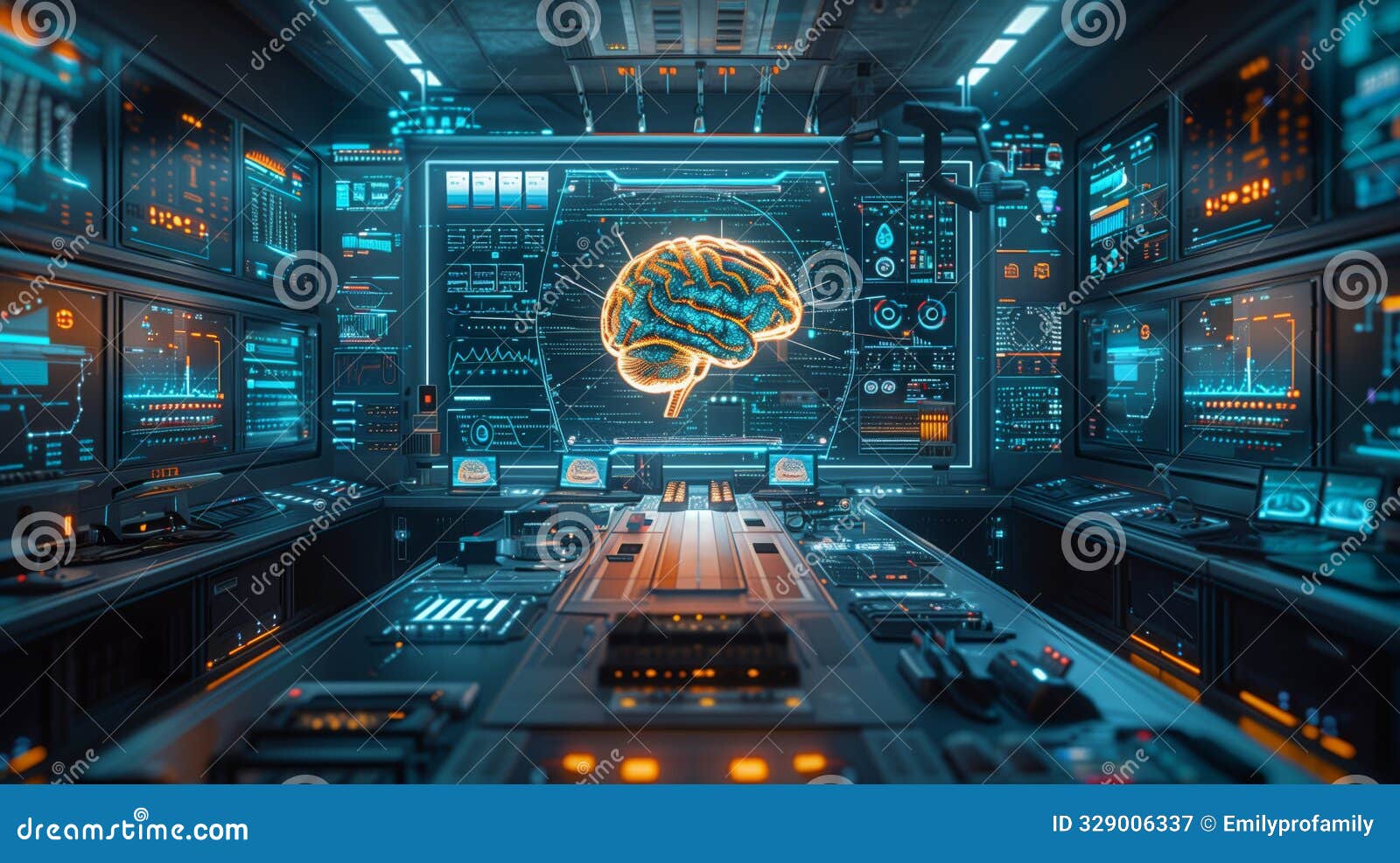 Advanced Medical Research Facility Showcasing State-of-the-Art Technology and Data Visualization ...