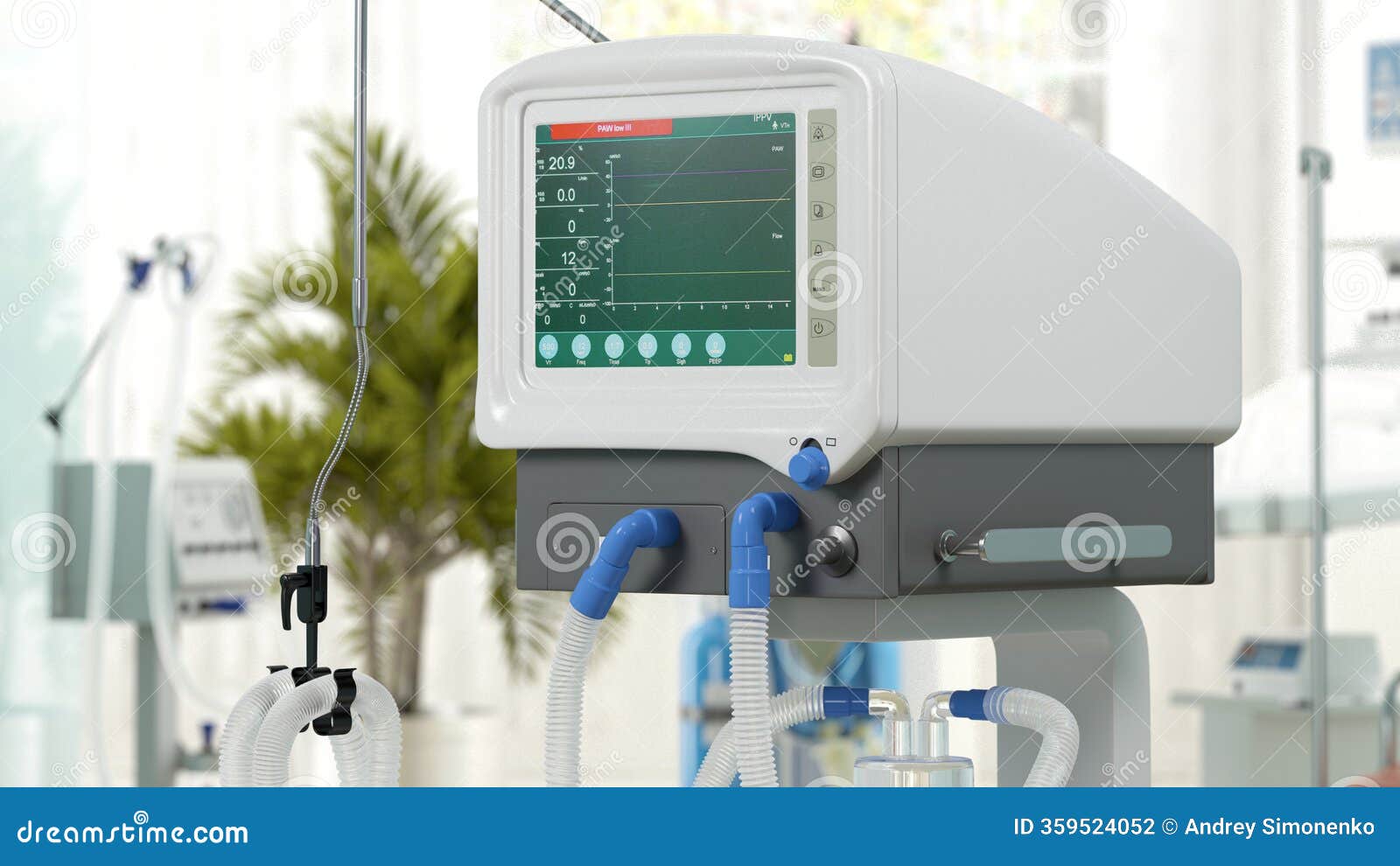 Advanced Medical Ventilator with Digital Display Technology Stock Photo ...