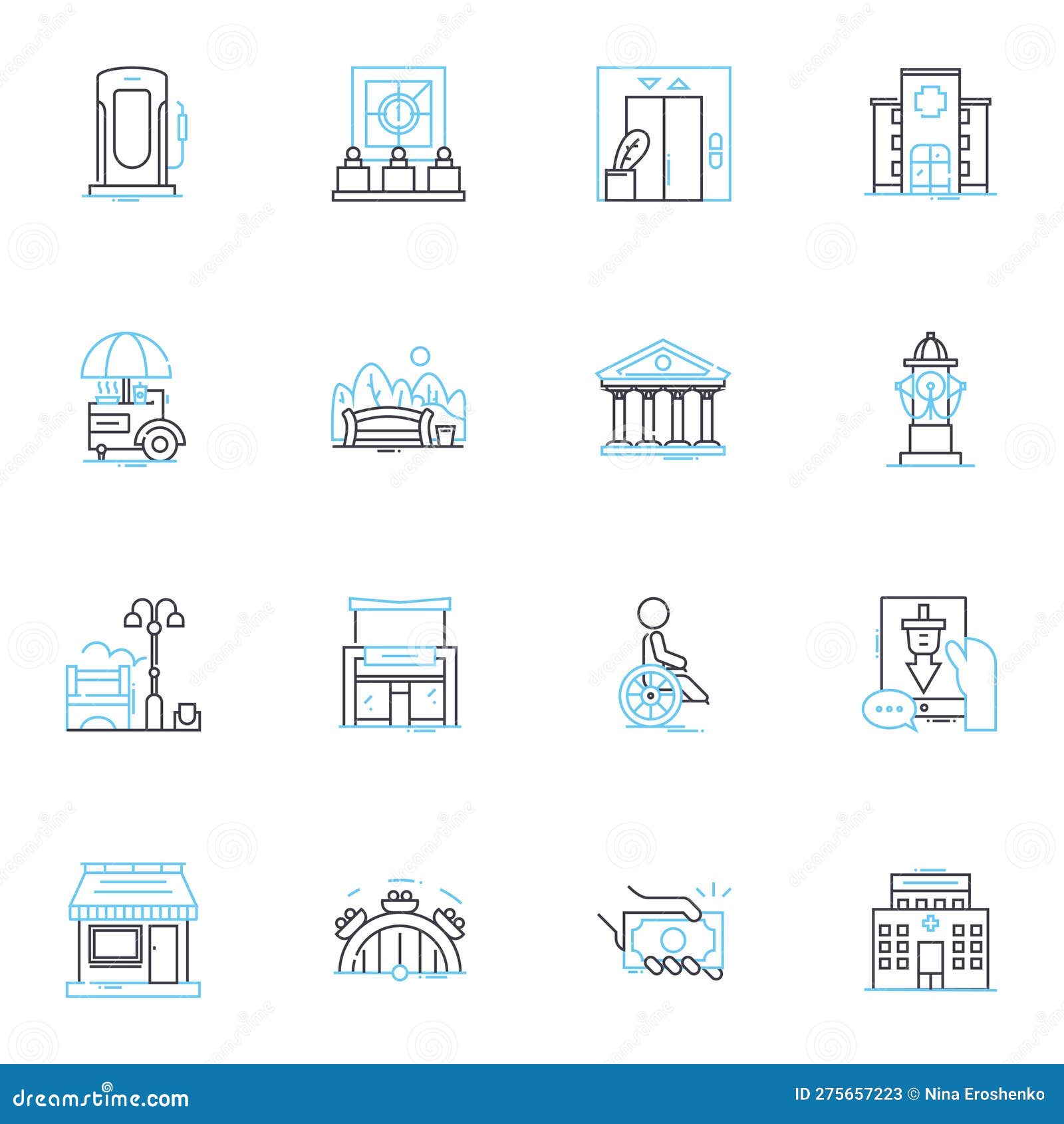 Advanced Metropolis Linear Icons Set. Sprawling, High-tech, Futuristic ...