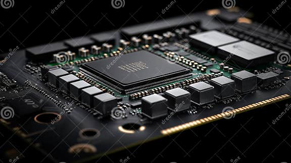 Advanced Microprocessor Technology Close-Up of a Computer Chip, Abstract Digital Theme Stock ...