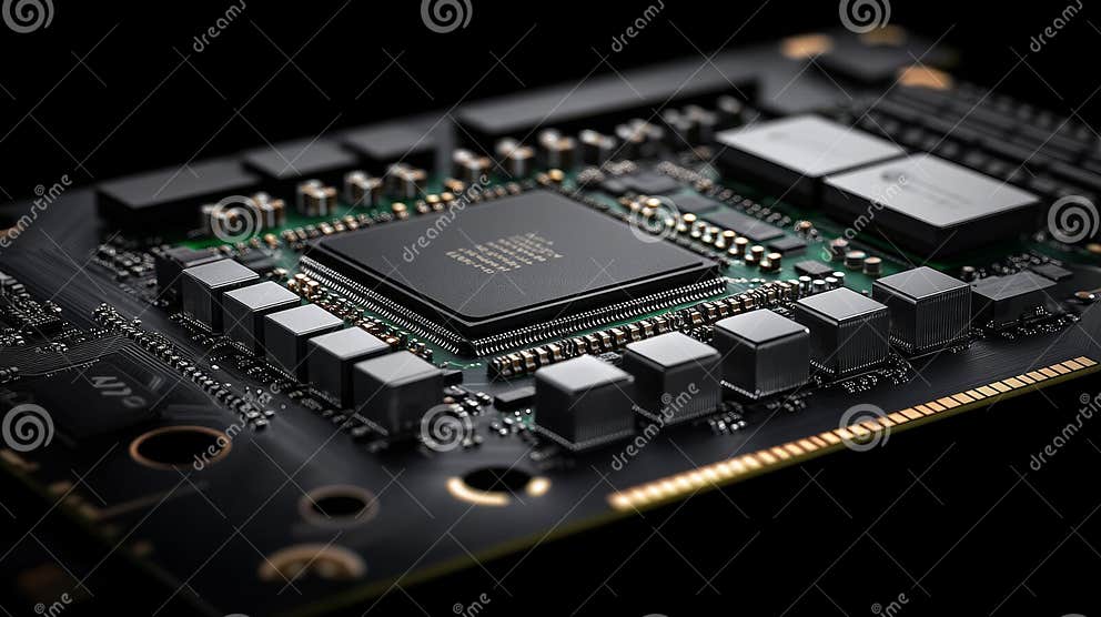 Advanced Microprocessor Technology Close-Up of a Computer Chip ...