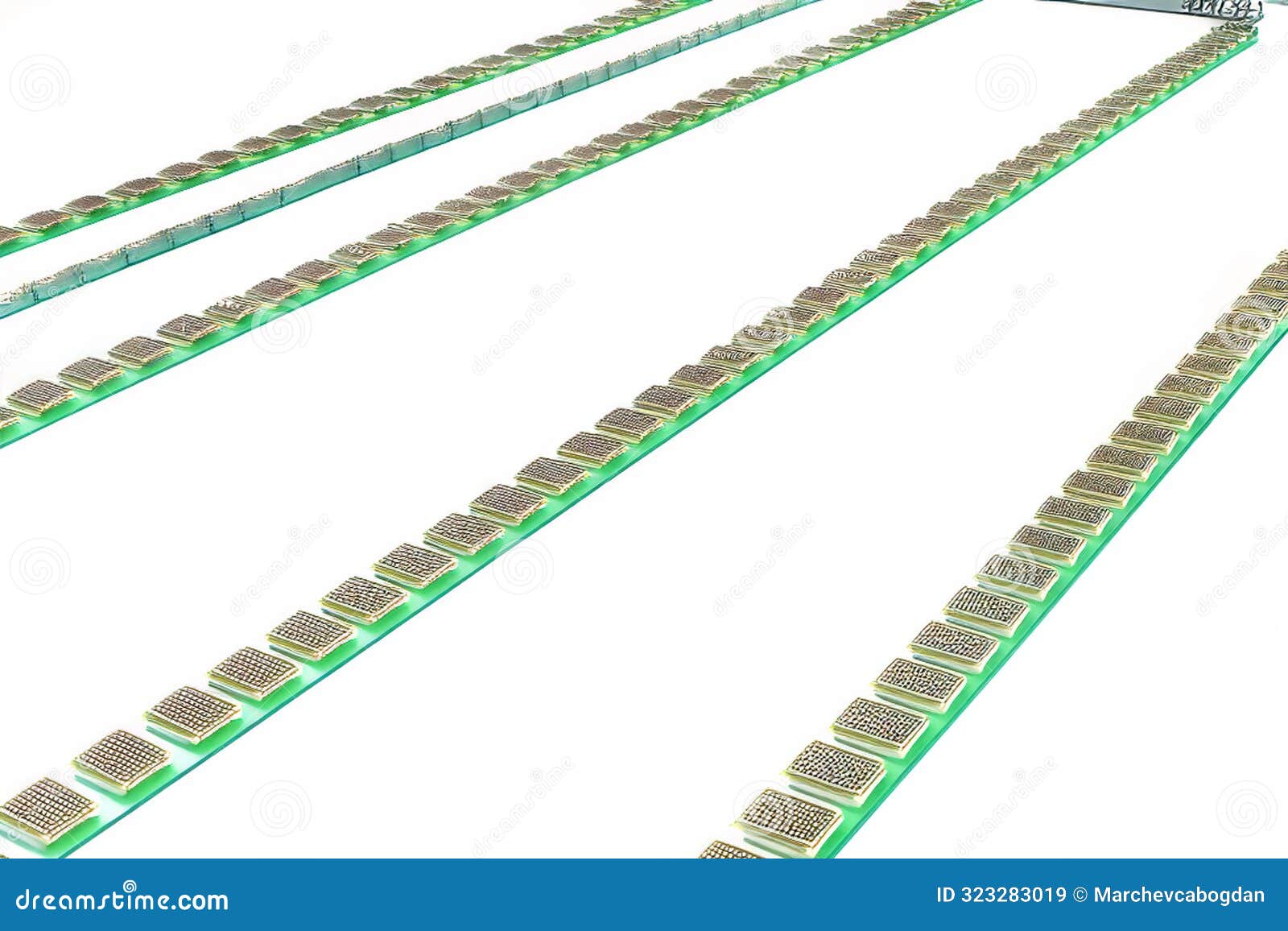 Advanced Microprocessors on Production Line at Conveyor Belt. AI Content Generation. Stock ...