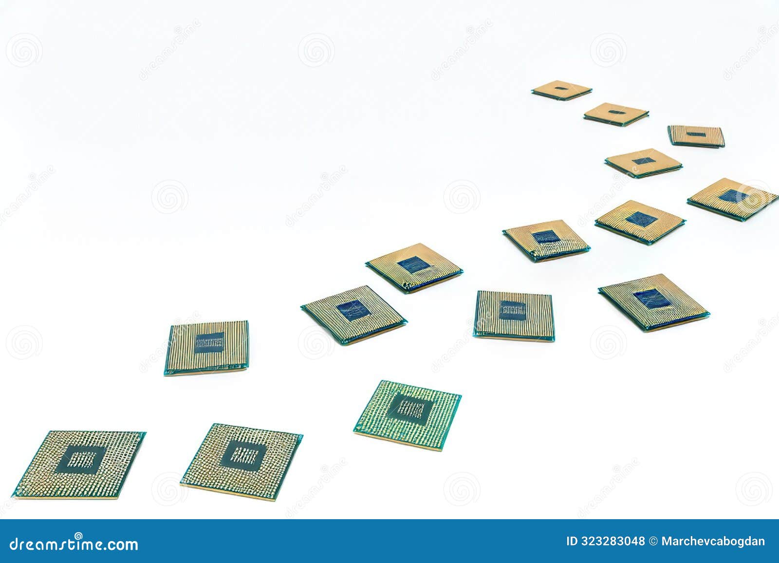Advanced Microprocessors on Production Line at Conveyor Belt. AI ...