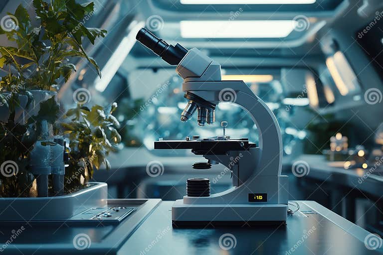 Advanced Microscope in a Futuristic Laboratory for Scientific Research ...