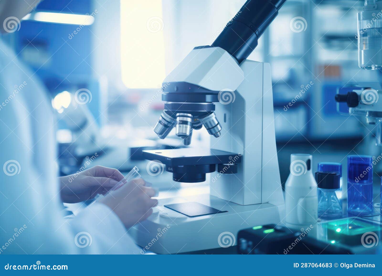 A Scientist Observing An Experiment And Forming Hypotheses, Symbolizing ...