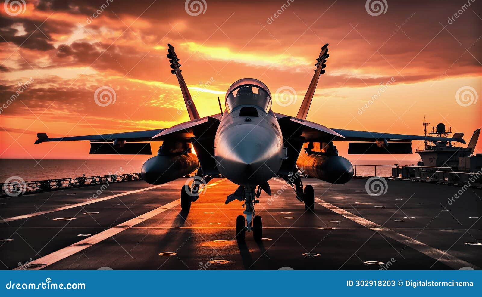 Military Fighter Jet on Display Aboard an Aircraft Carrier Flight Deck ...