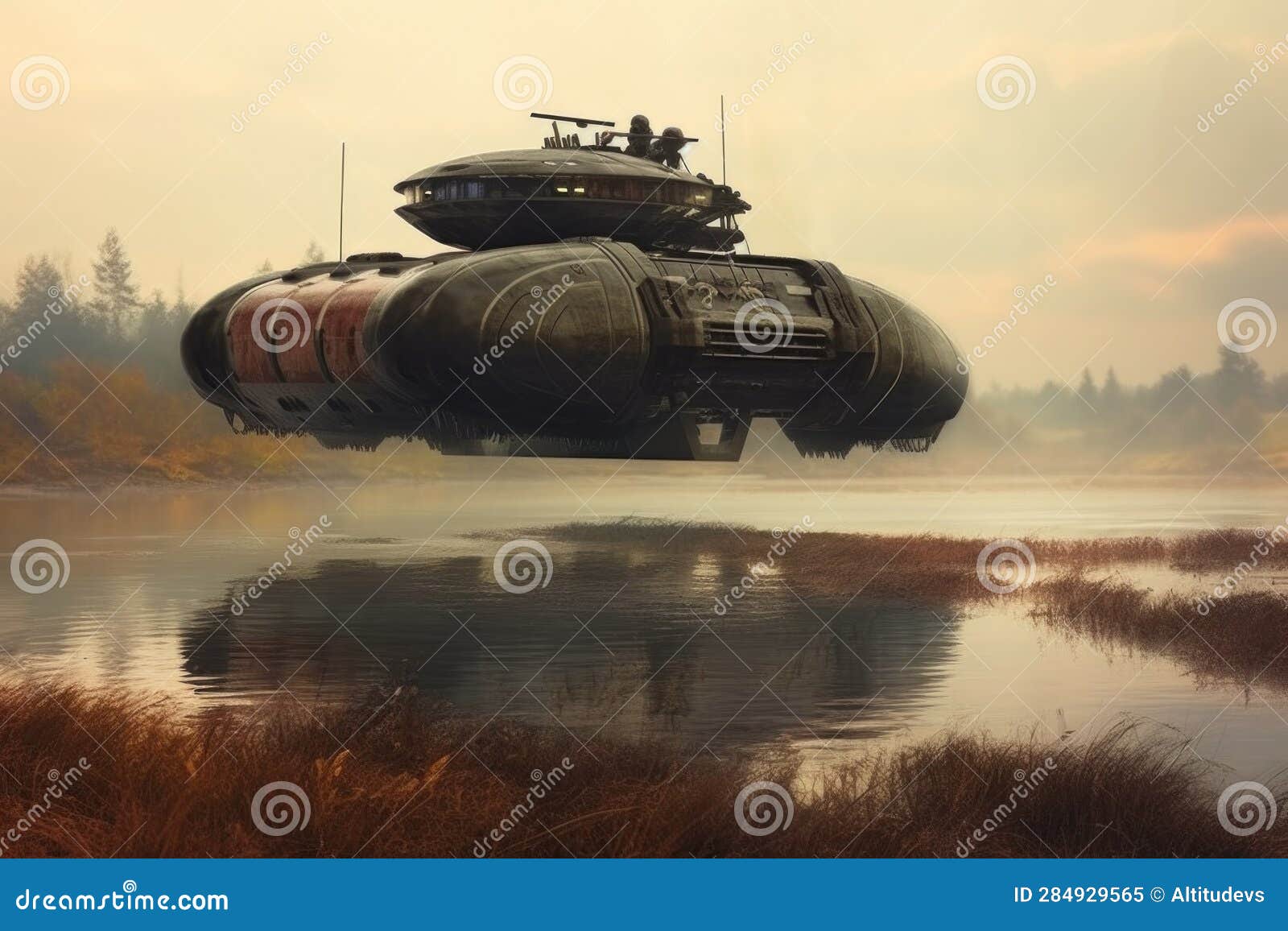 Futuristic Military Hovercraft