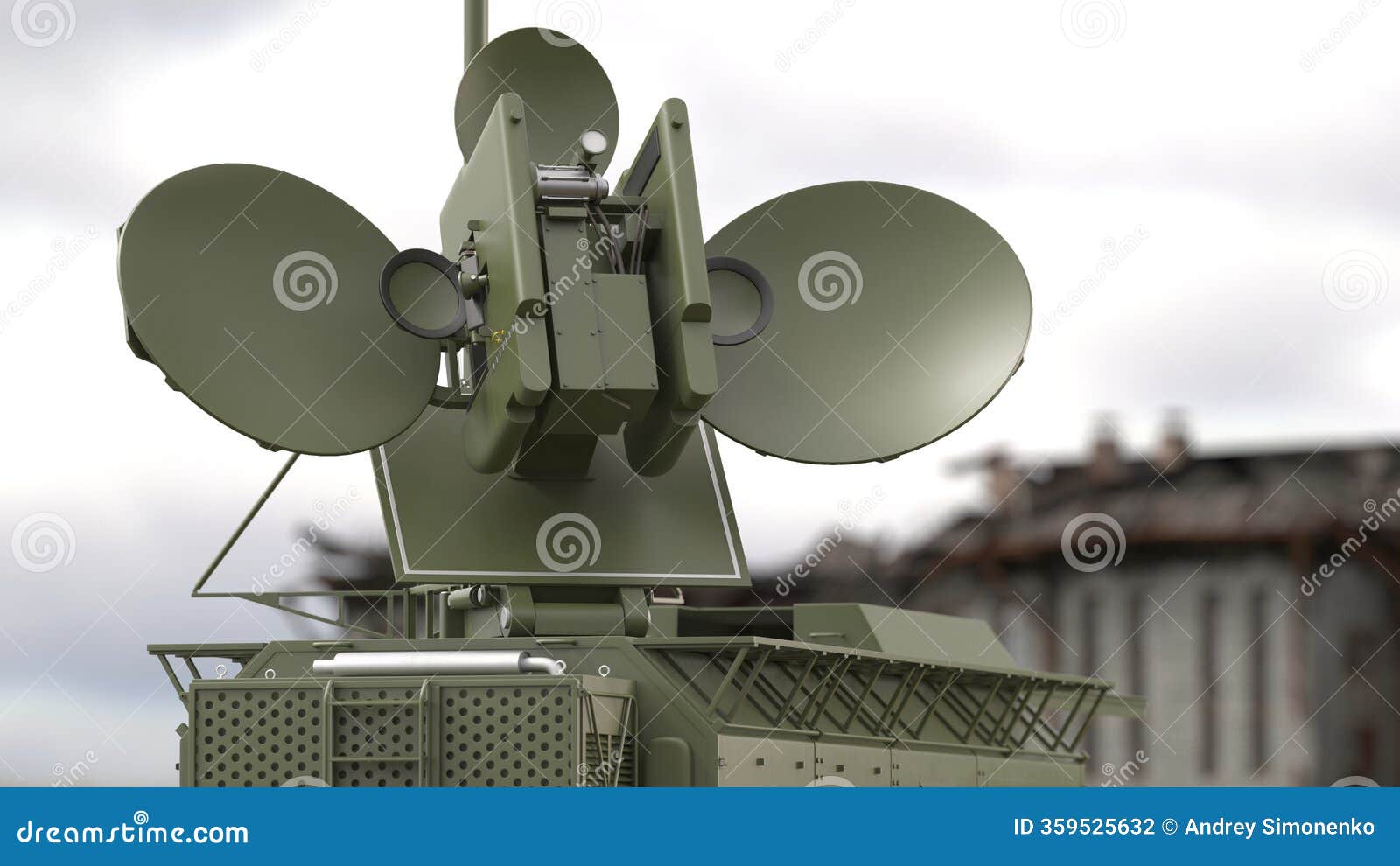 Advanced Military Radar System with Satellite Dishes Stock Photo ...