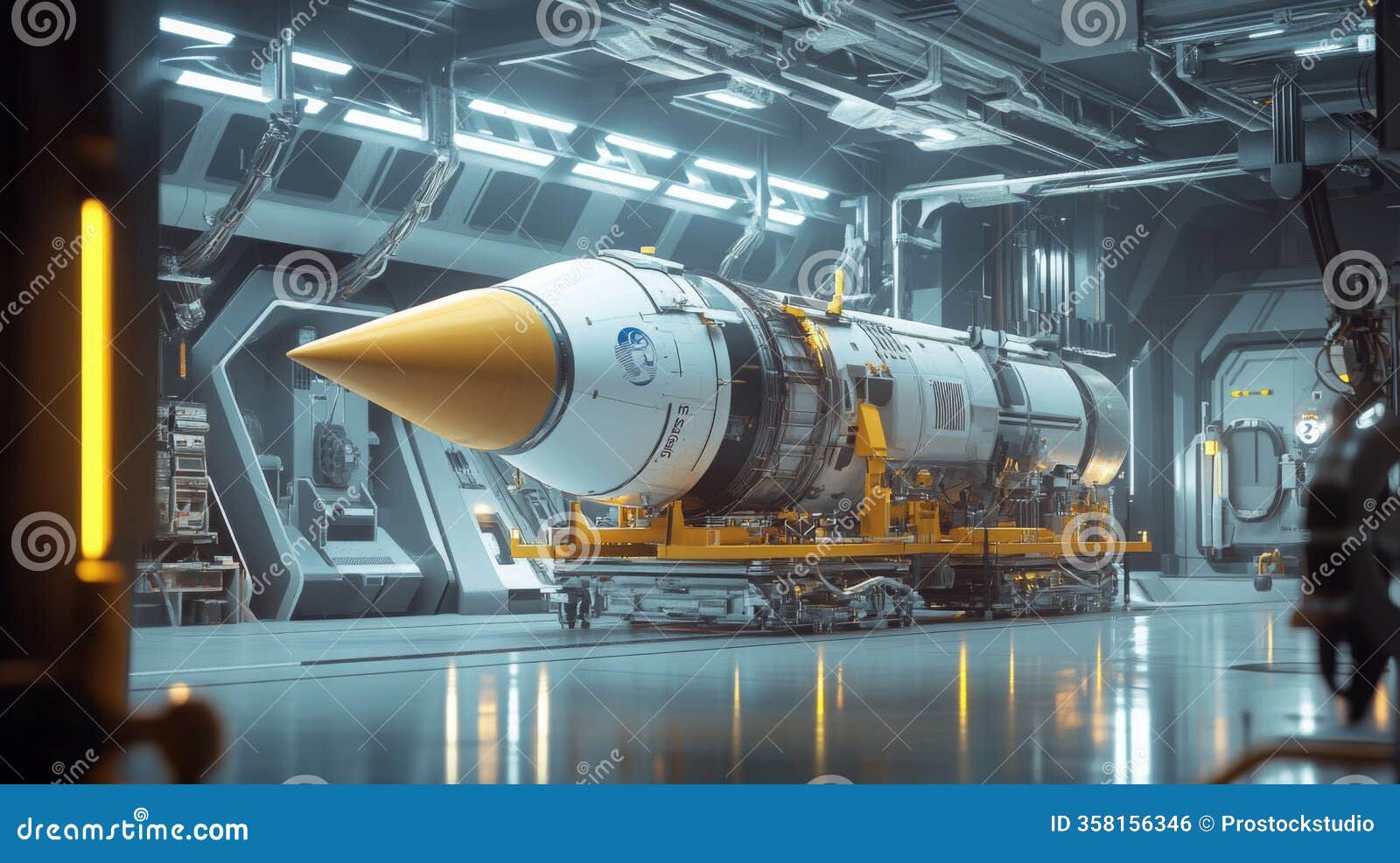 Advanced Missile Displayed in a High-tech Launch Facility during an ...