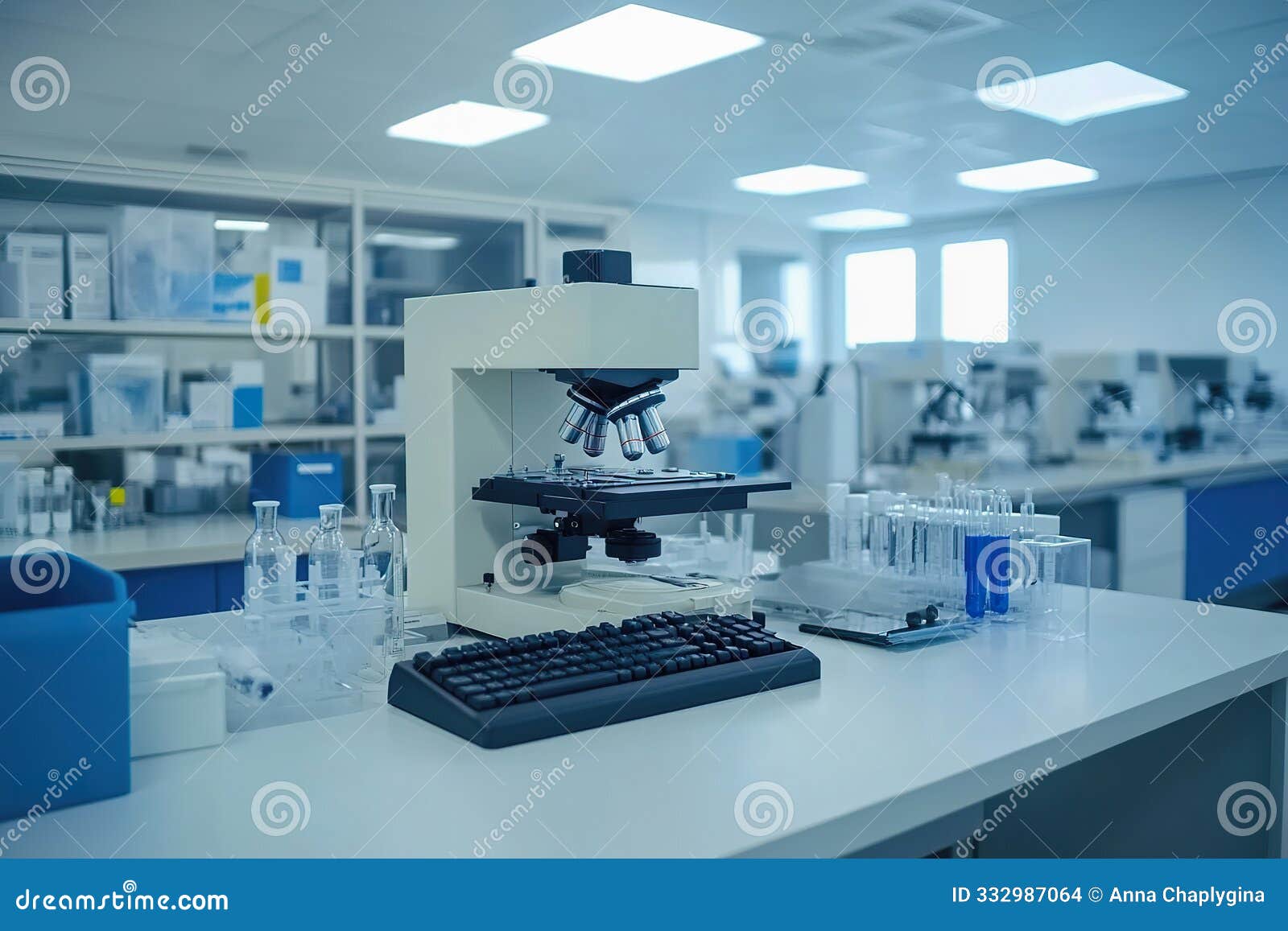 Advanced Modern Medical Laboratory with Analytical Equipment and a ...