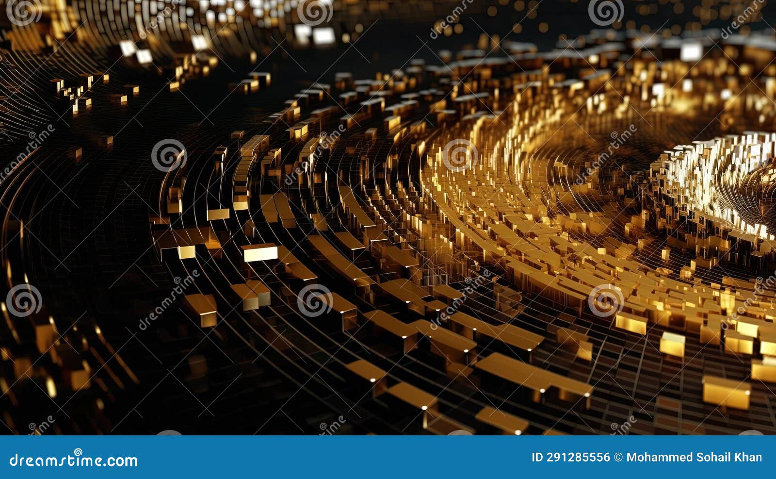 Advanced Motion Digital Gold and Black Matrix Cyber Environment Blocks ...