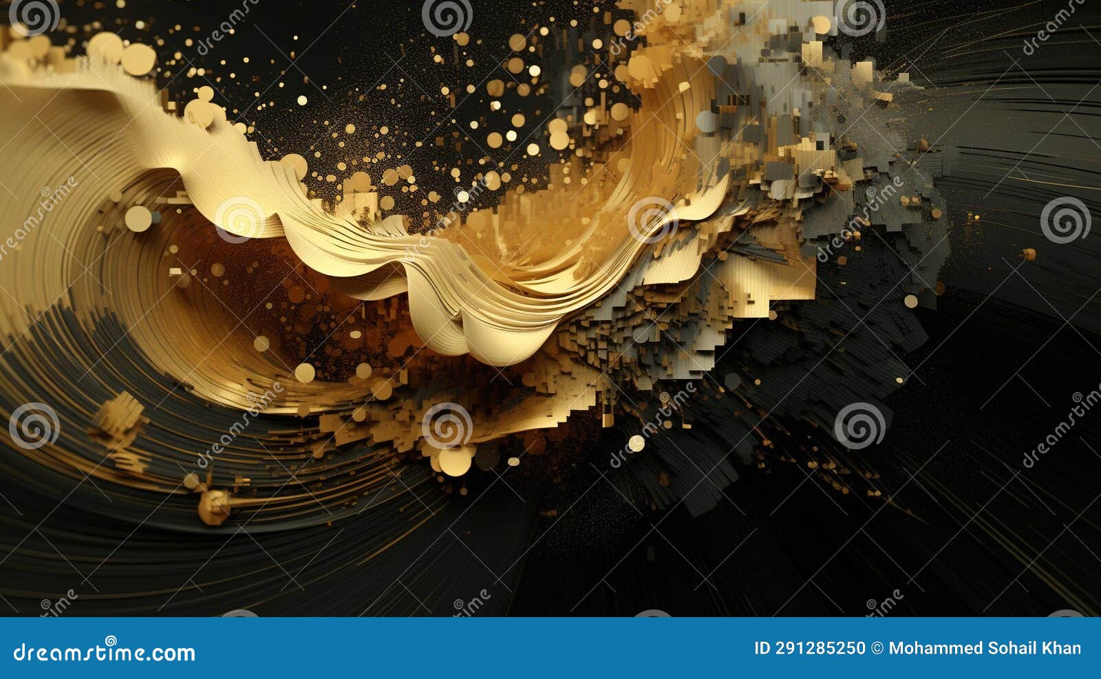 Advanced Motion Digital Gold and Black Matrix Cyber Environment Blocks ...