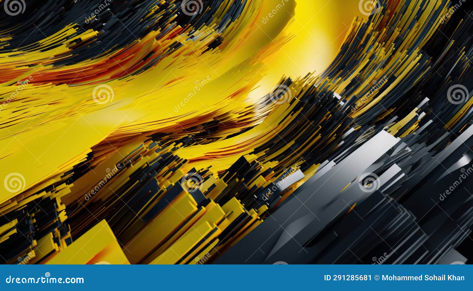 Advanced Motion Digital Gold and Black Matrix Cyber Environment Blocks ...