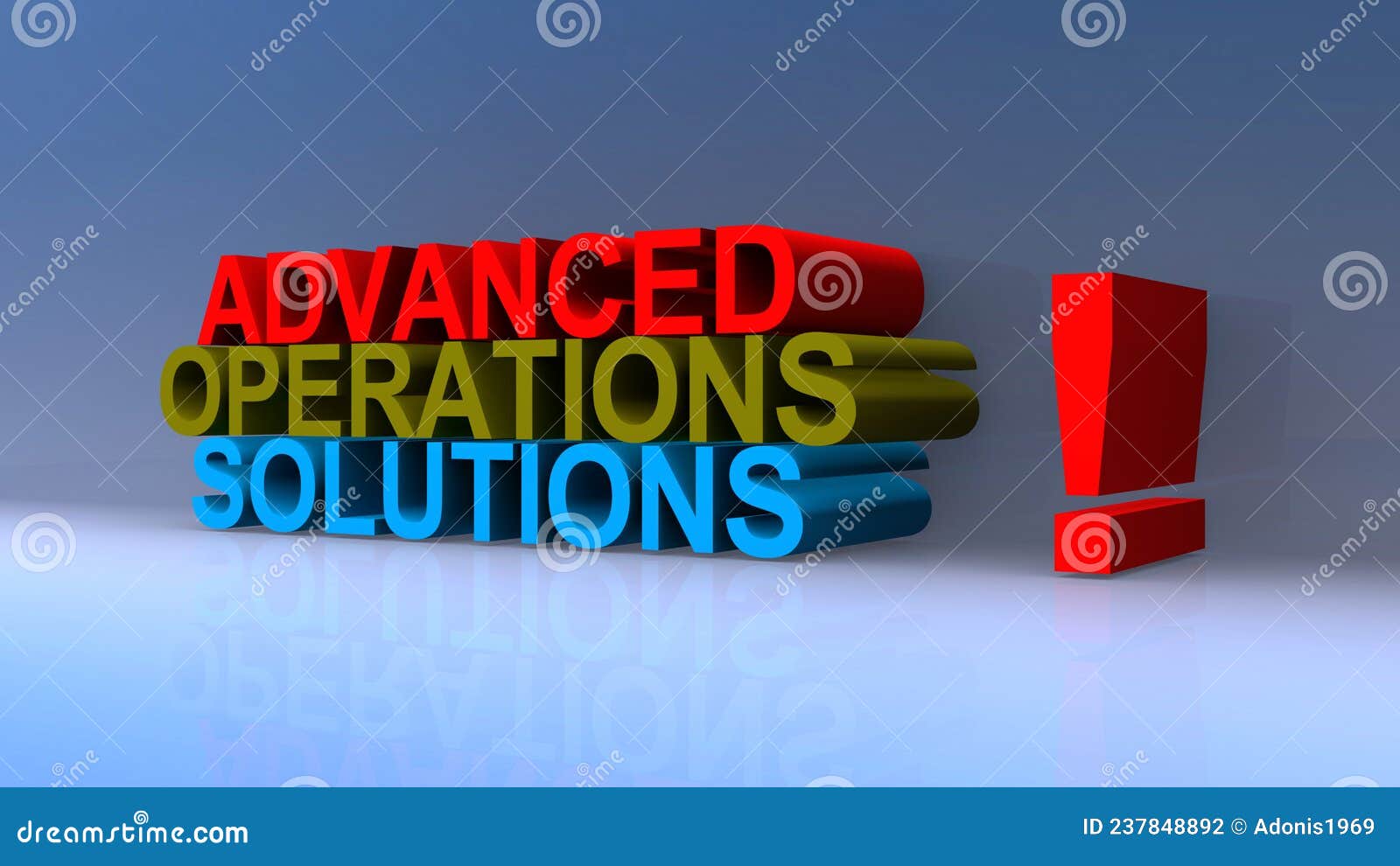 Advanced Operations Solutions on Blue Stock Illustration - Illustration ...