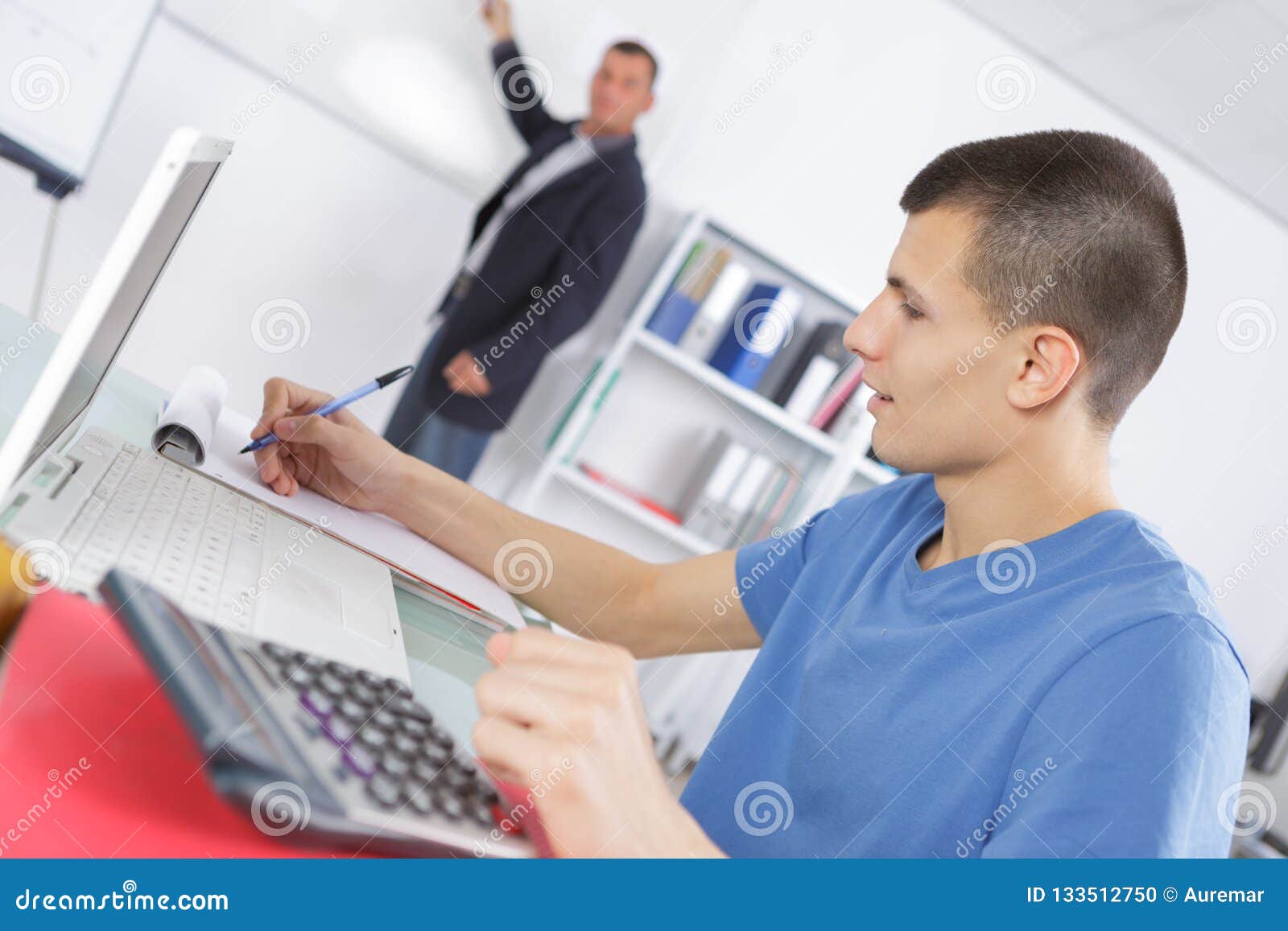 Advanced Physics and Maths Student Stock Photo - Image of college ...