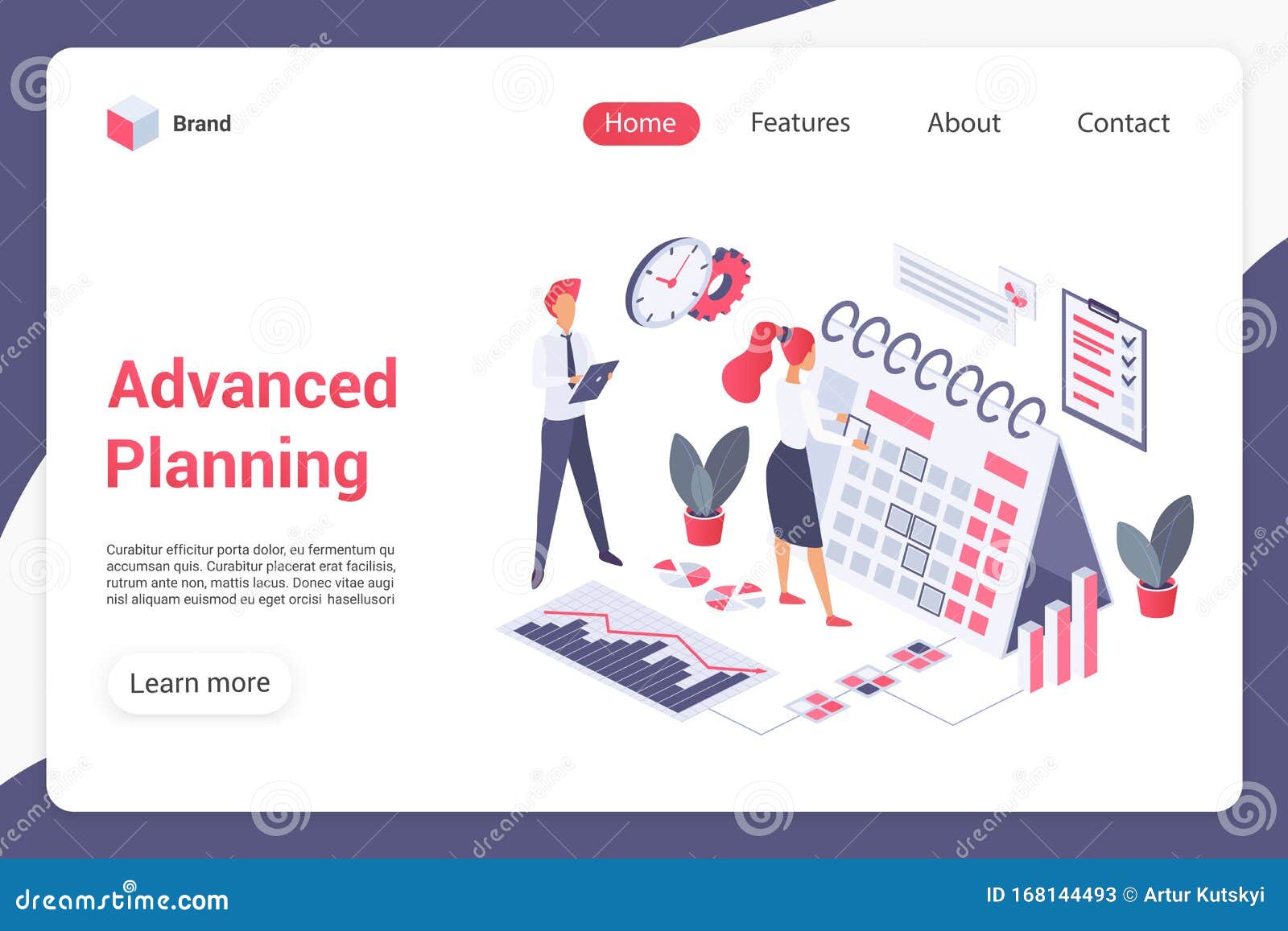Advanced Planning Landing Page Vector Template Stock Vector ...