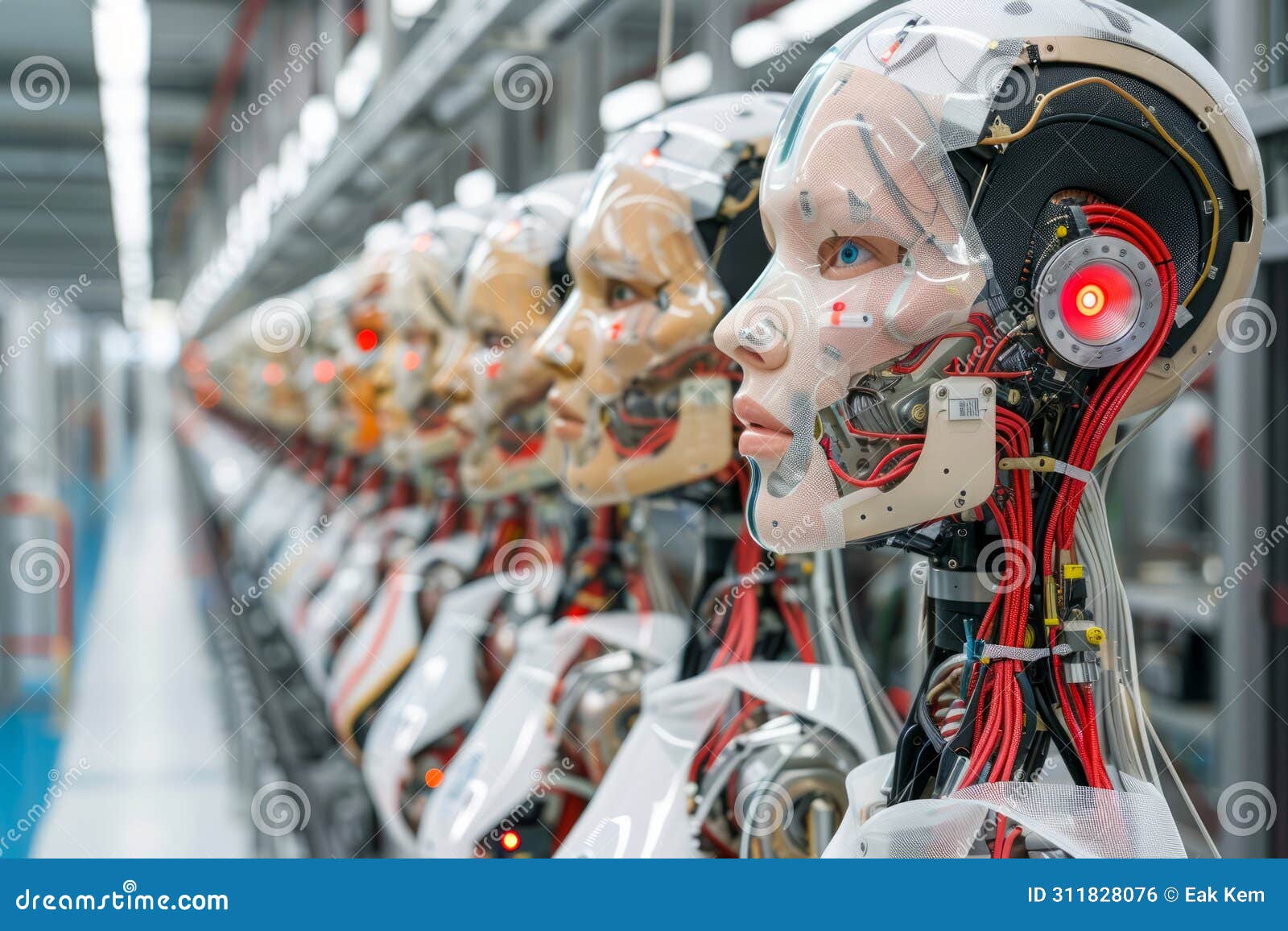 Advanced Production Line of Humanoid Robots with Exposed Electronics ...