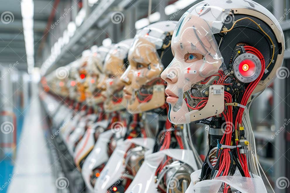 Advanced Production Line of Humanoid Robots with Exposed Electronics ...
