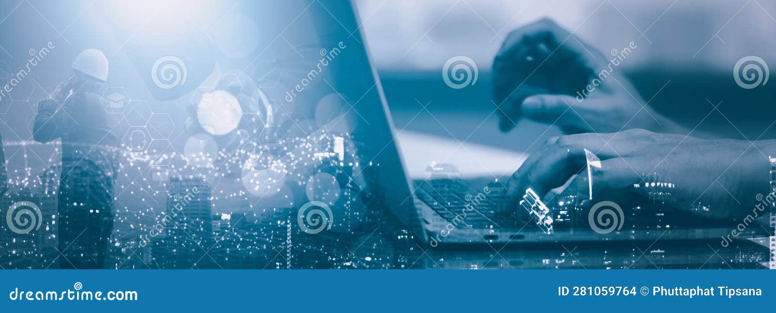 Advanced Programmer Working with Computer Build Smart City Network Control System with ...