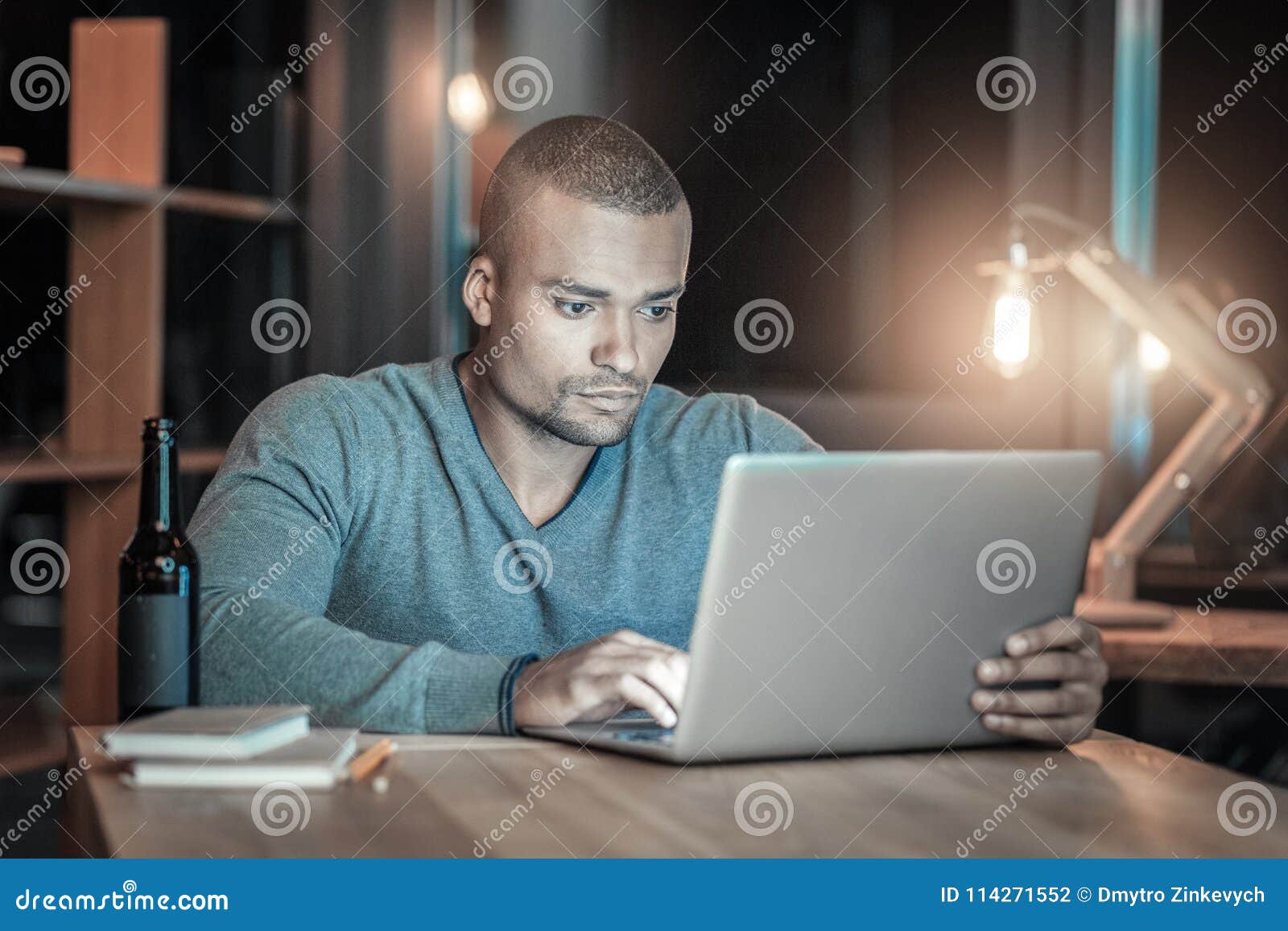 Handsome it Guy Testing New Laptop Stock Photo - Image of casual, smart ...