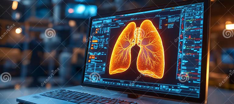 Advanced Pulmonology Laptop Displays 3D Lung Model with Real-Time ...