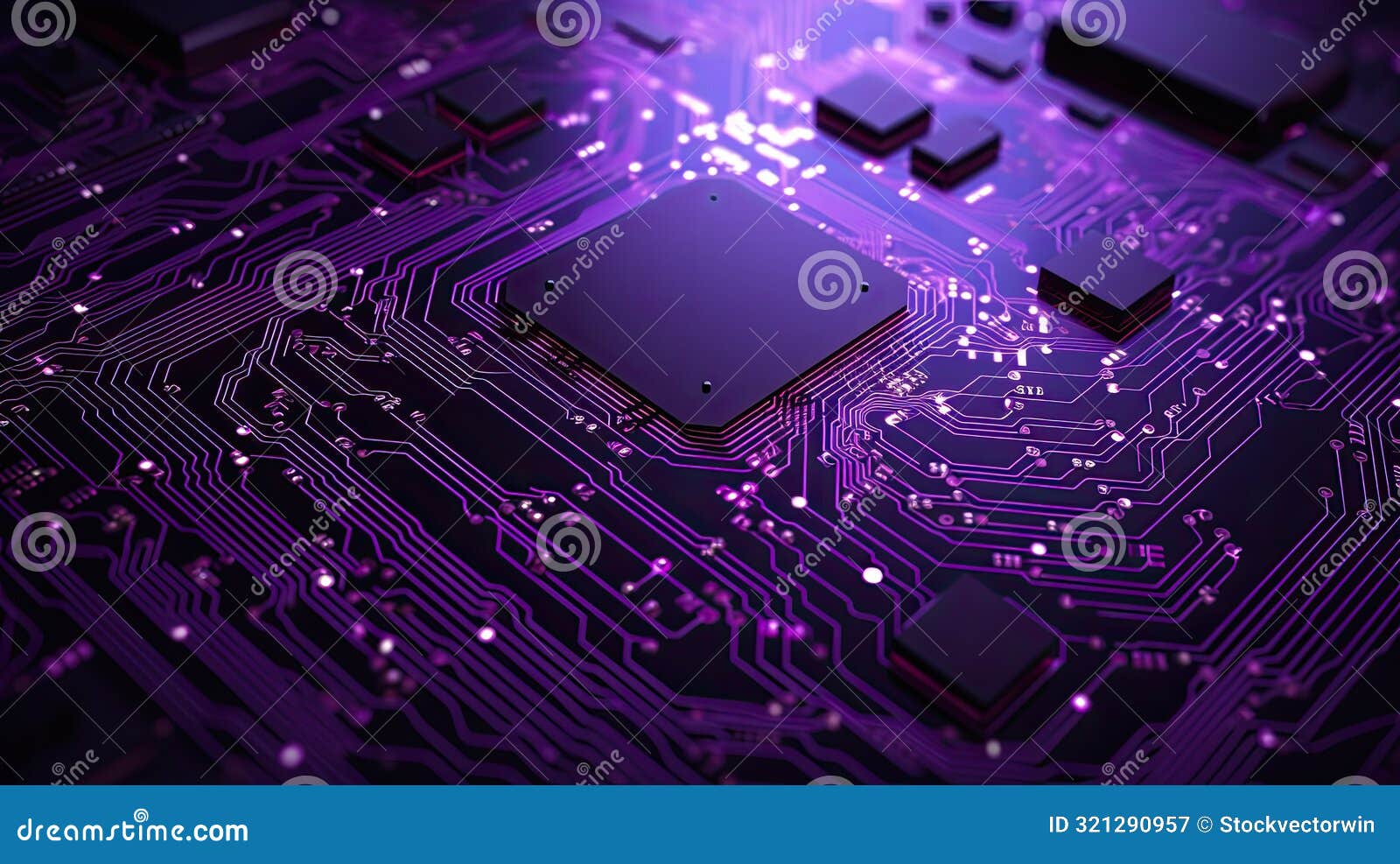Advanced Purple Technology Background Stock Illustration - Illustration ...