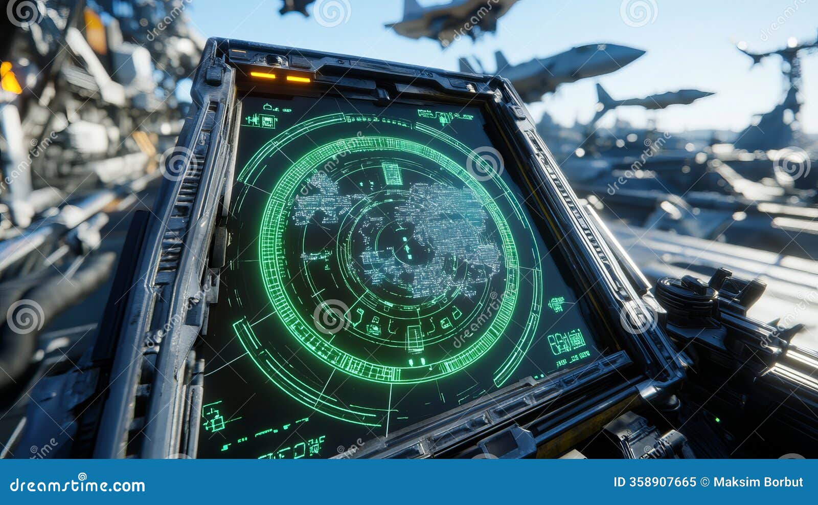 An Advanced Radar Interface on a Military Aircraft Stock Image - Image ...