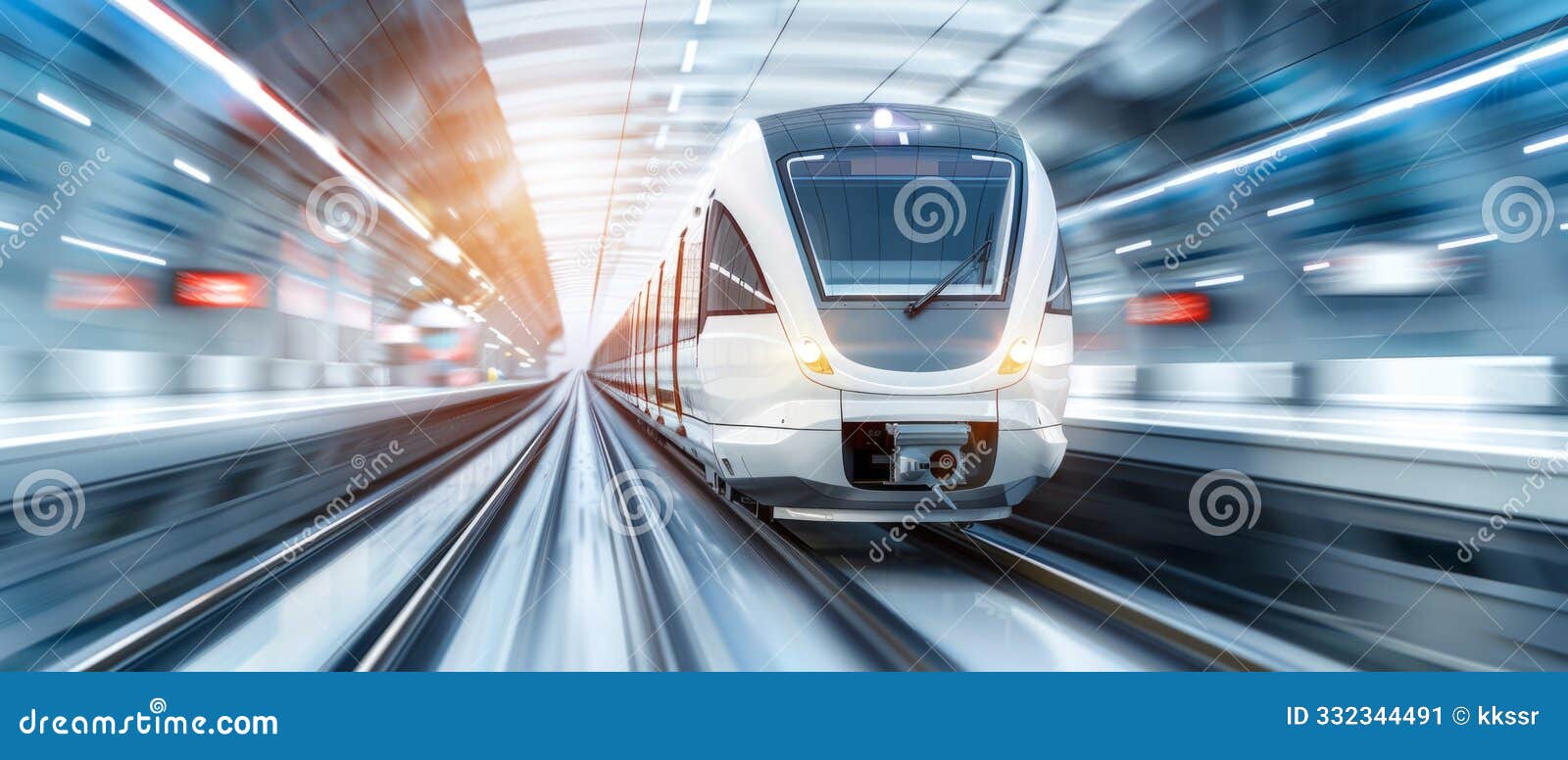 Advanced Rail Transport in Modern Terminal Stock Illustration ...