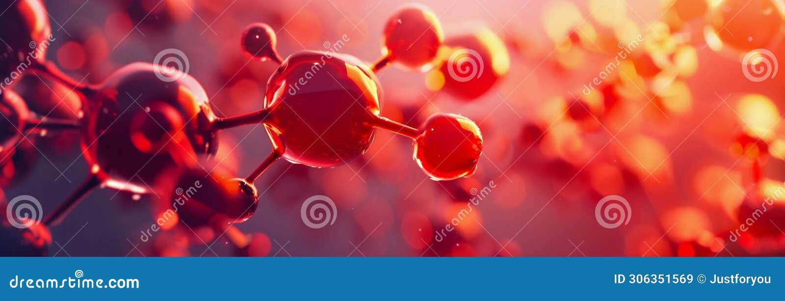Advanced Red Molecular Structure. Generative Ai Stock Illustration ...