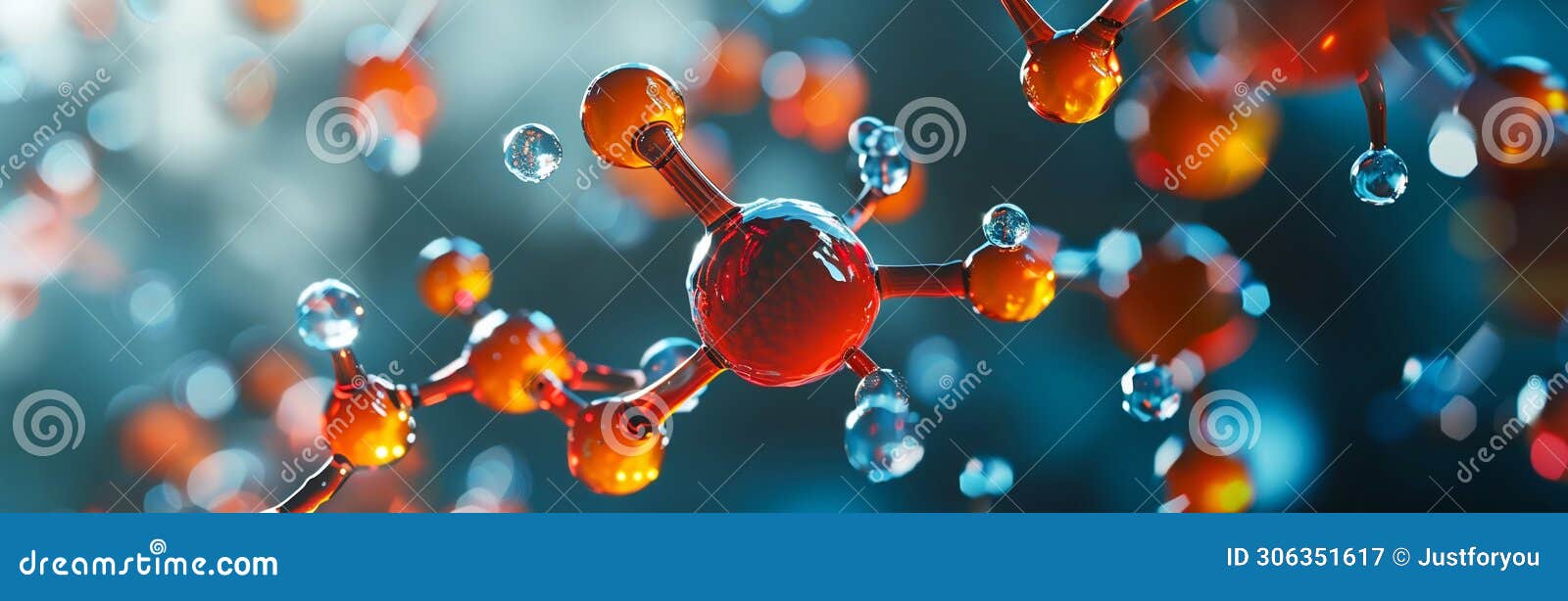 Advanced Red Molecular Structure. Generative Ai Stock Illustration ...