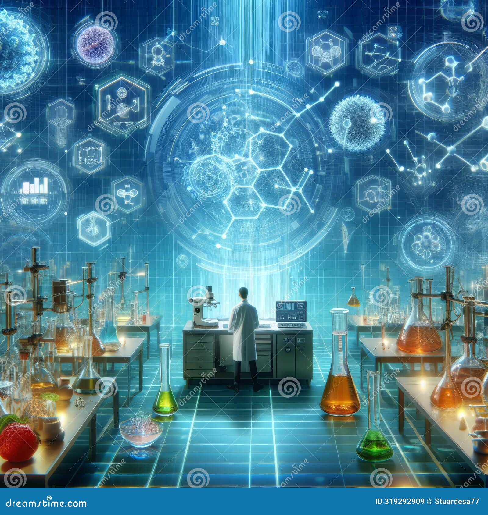 Advanced Research Lab with Futuristic Technology Stock Image - Image of ...