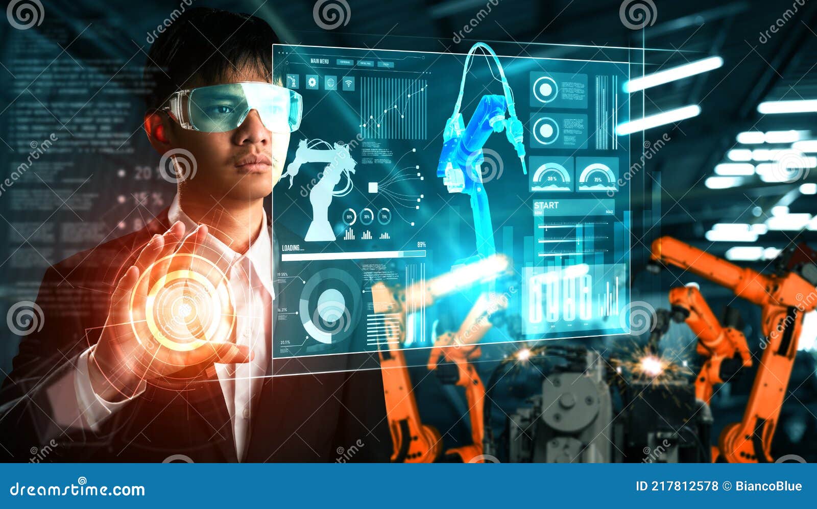 Advanced Robot Arm System for Digital Industry and Factory Robotic ...