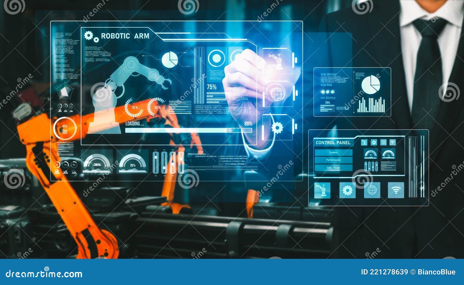 Advanced Robot Arm System for Digital Industry and Factory Robotic ...