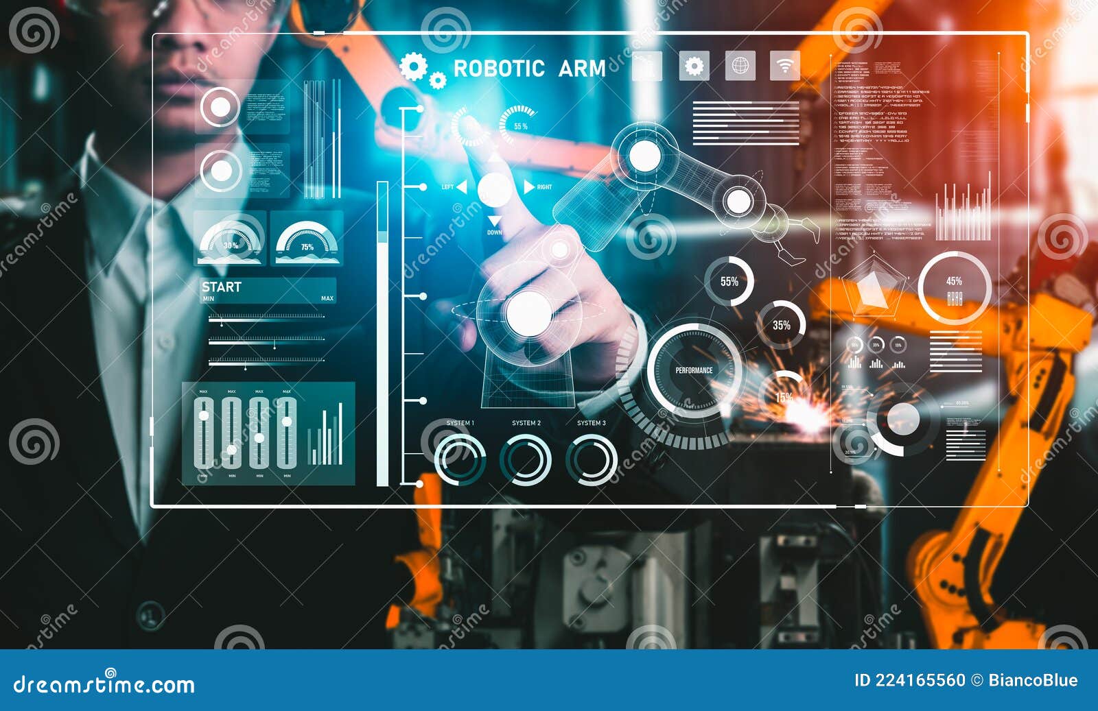 Advanced Robot Arm System for Digital Industry and Factory Robotic ...