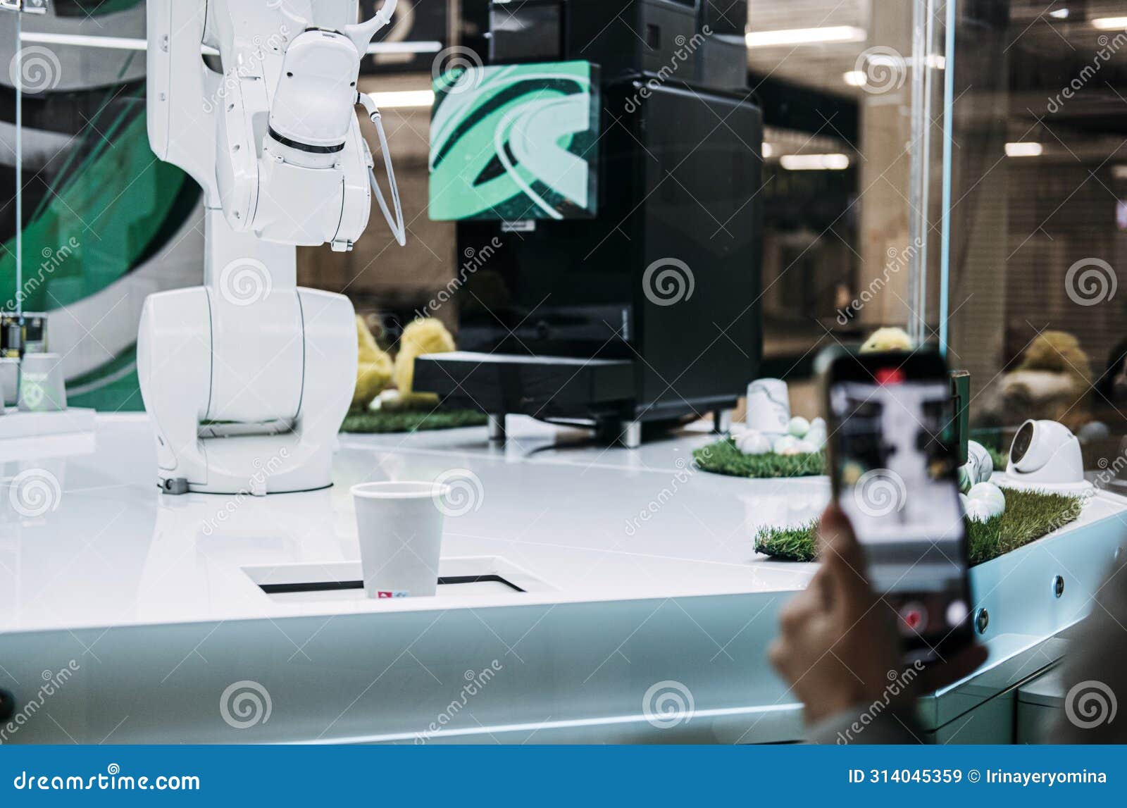 Warsaw, Poland - March 19, 2024. Robot Barista Preparing Coffee in ...
