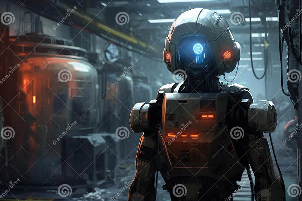 Advanced Robot Digital Guard. Generate Ai Stock Illustration ...