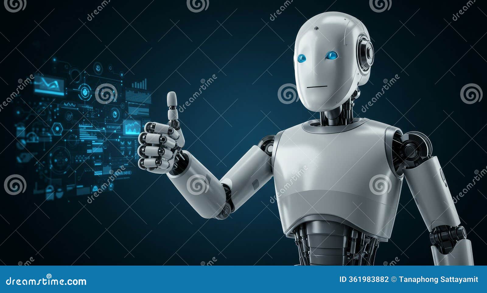 Robot Thumbs Up Cartoon Logo Design | CartoonDealer.com #266631389