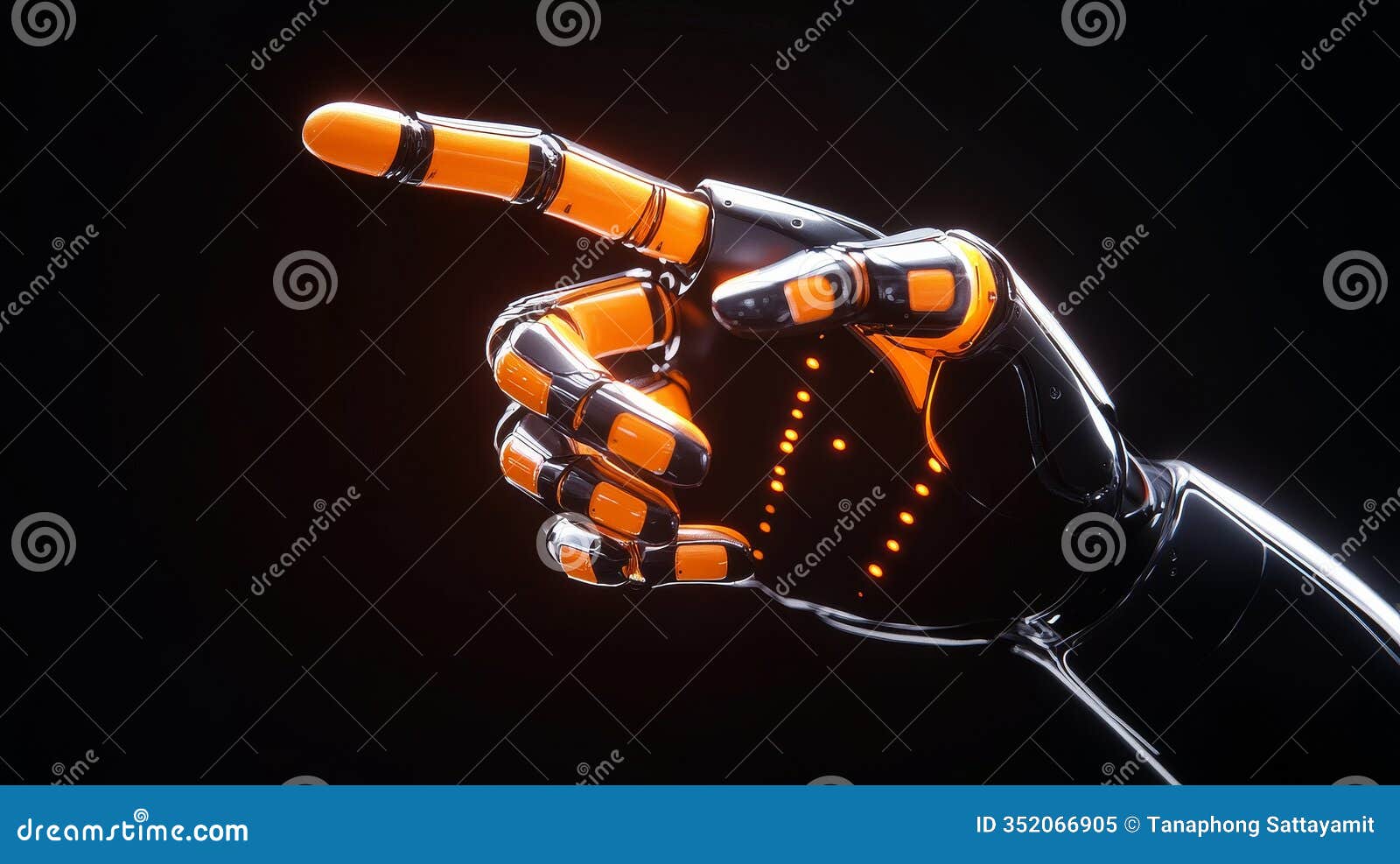 Advanced Robotic Arm Automation Futuristic Robotic Hand Pointing ...