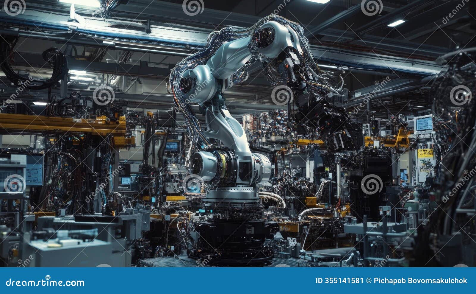 Advanced Robotic Arm in Fully Automated Manufacturing Process Stock ...