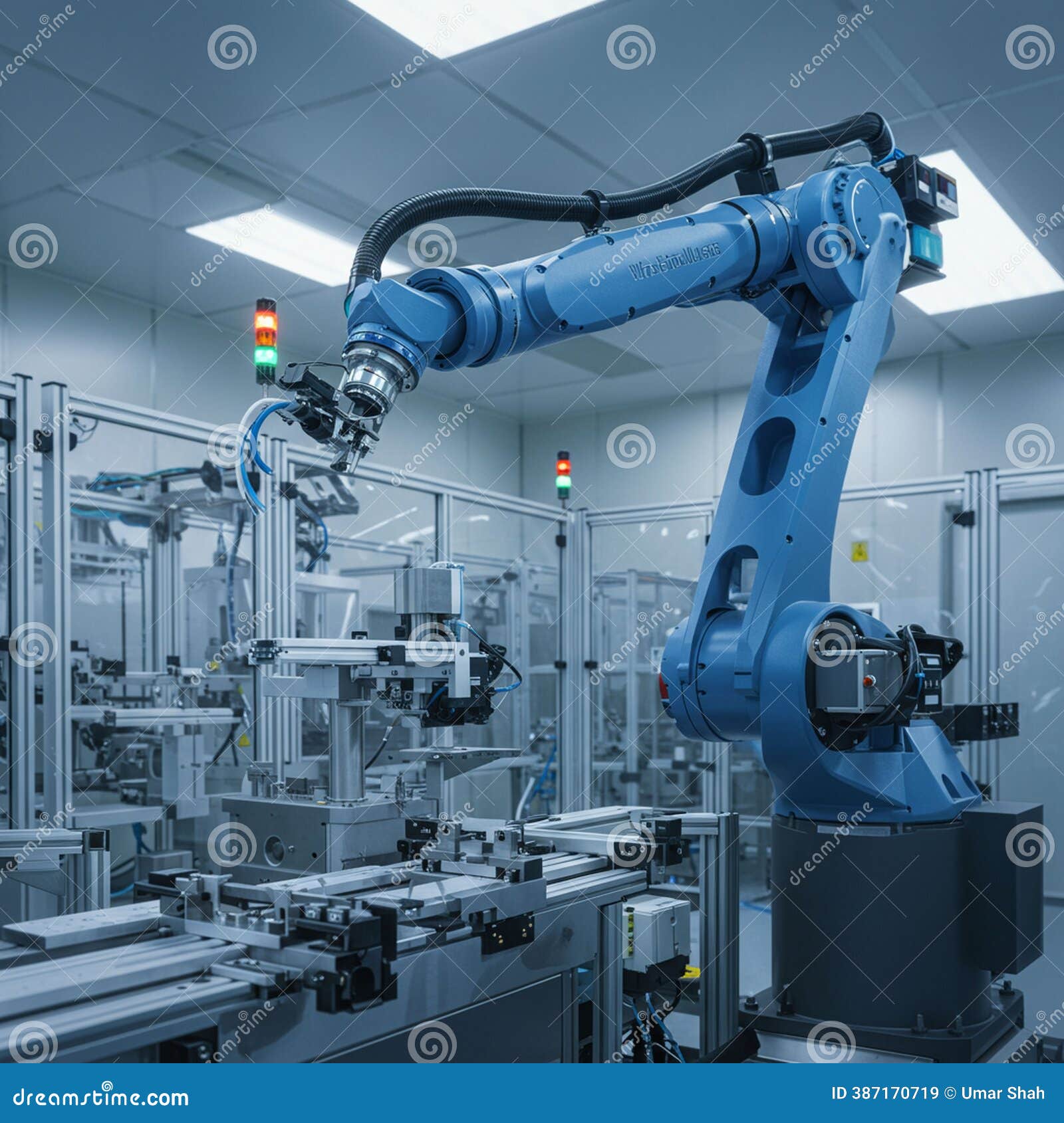Advanced Robotic Arm In Modern Industrial Facility Royalty-Free Stock ...