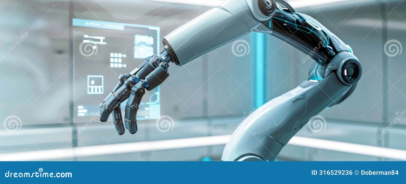 Advanced Robotic Arm in a High-tech Lab Demonstrating Precision and ...
