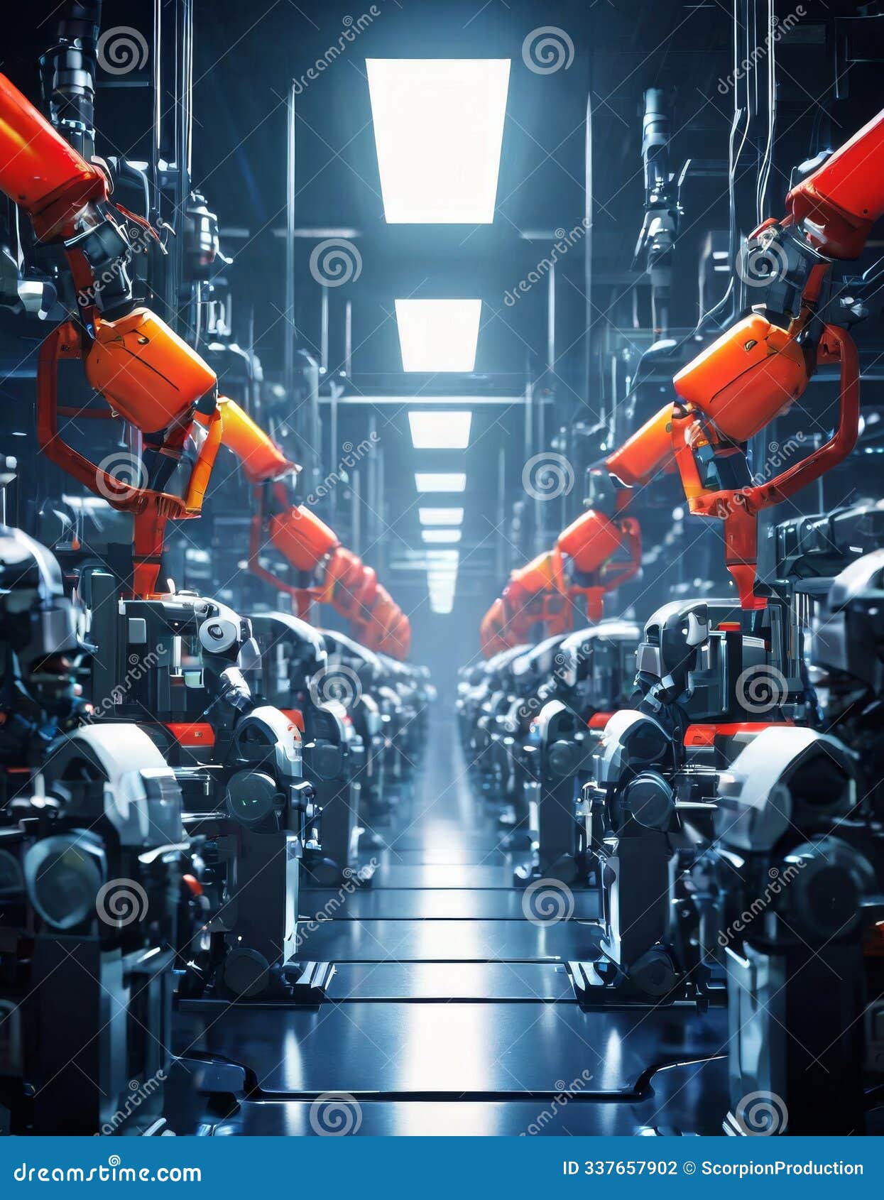 Advanced Robotic Assembly Line with Industrial Precision Stock Photo ...