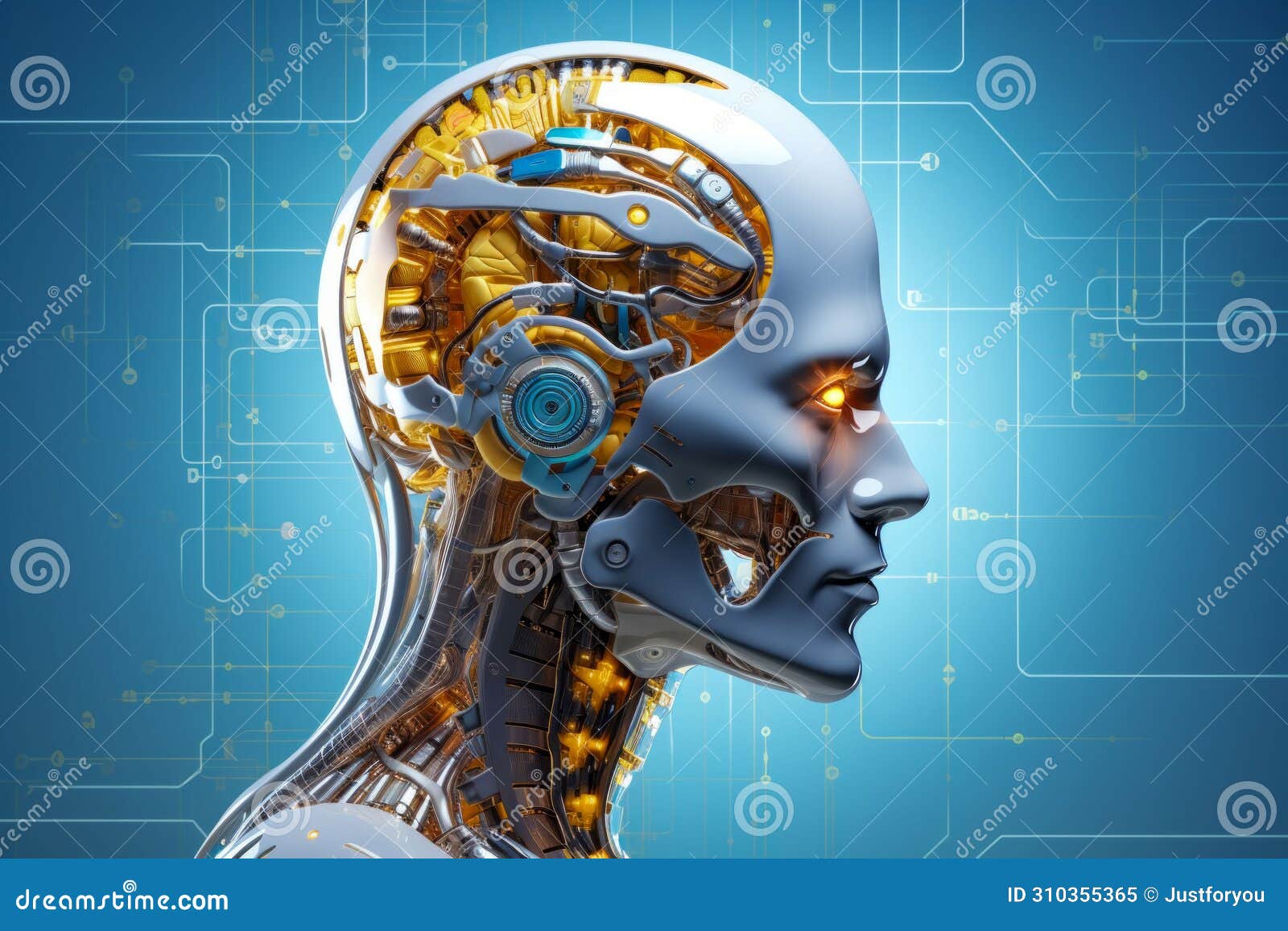 Advanced Robotics and Artificial Intelligence Concept. Generative Ai ...