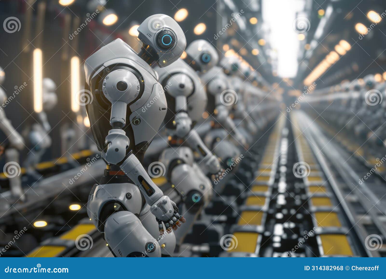 Advanced Robotics Assembly Line Stock Photo - Image of industrial ...