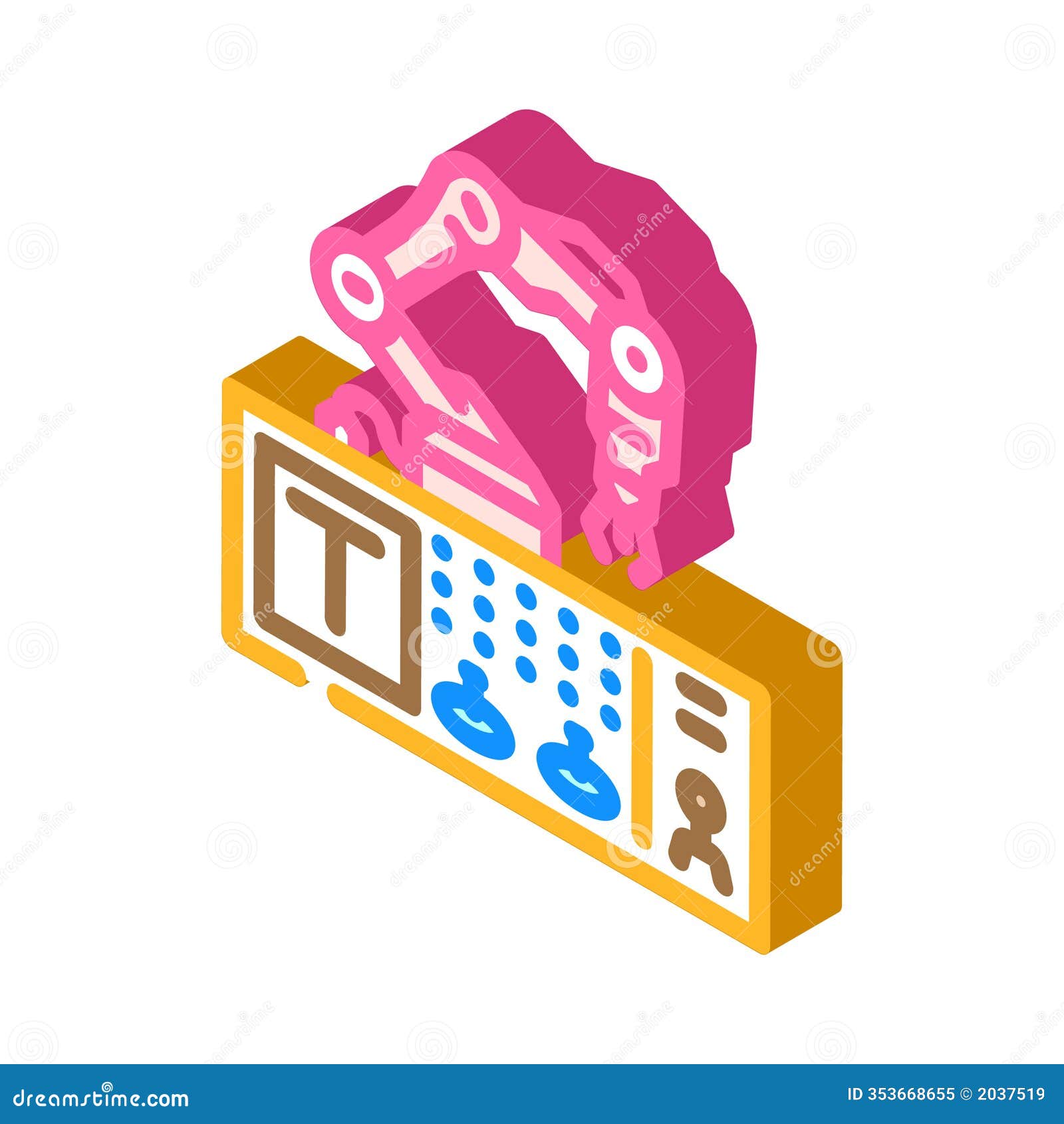 Advanced Robotics Control Panel Isometric Icon Vector Illustration ...
