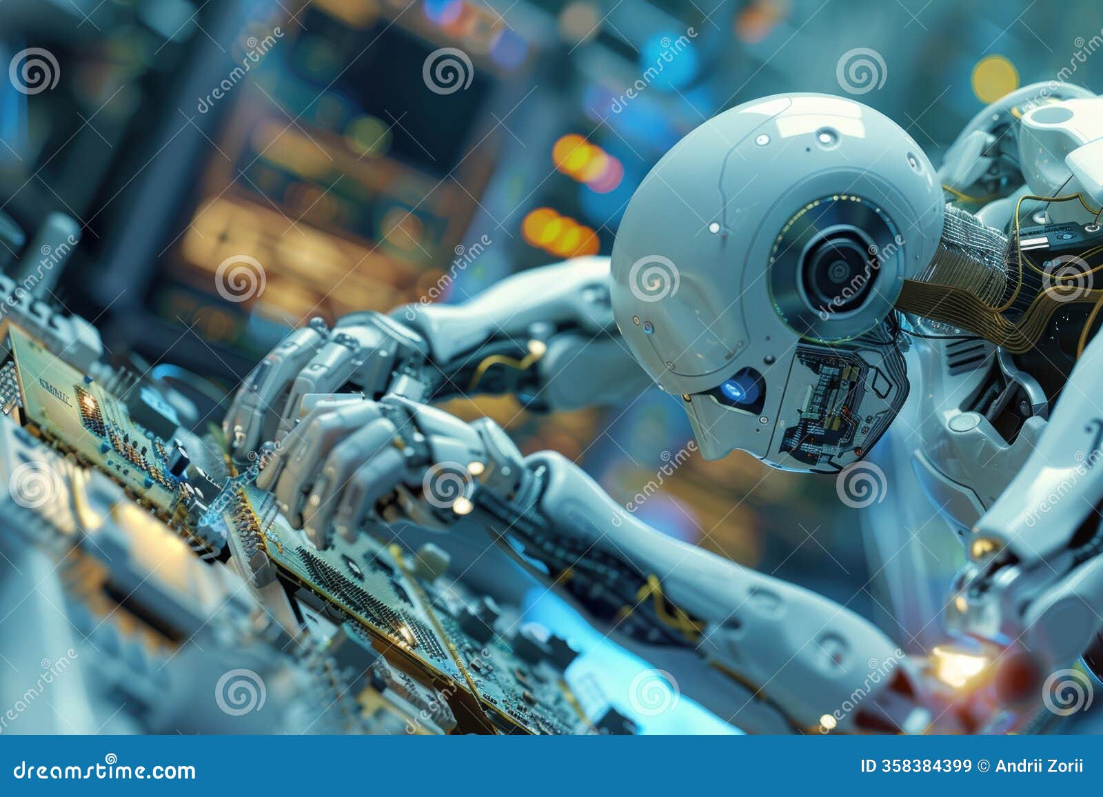 Advanced Robotics in High-Tech Electronics Assembly Line for Precision ...